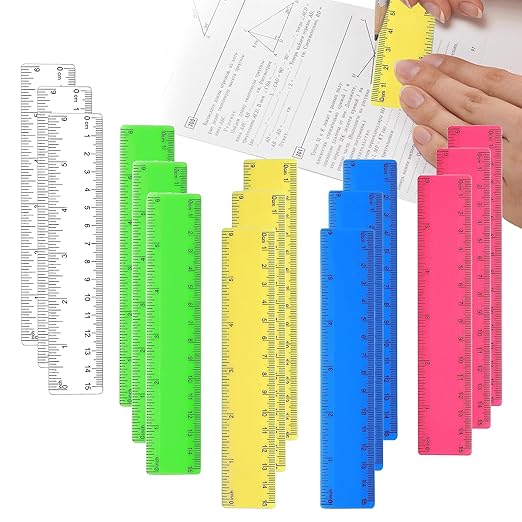 15Pcs Color Ruler 15cm Shatter Resistant Rulers for School Classroom ...