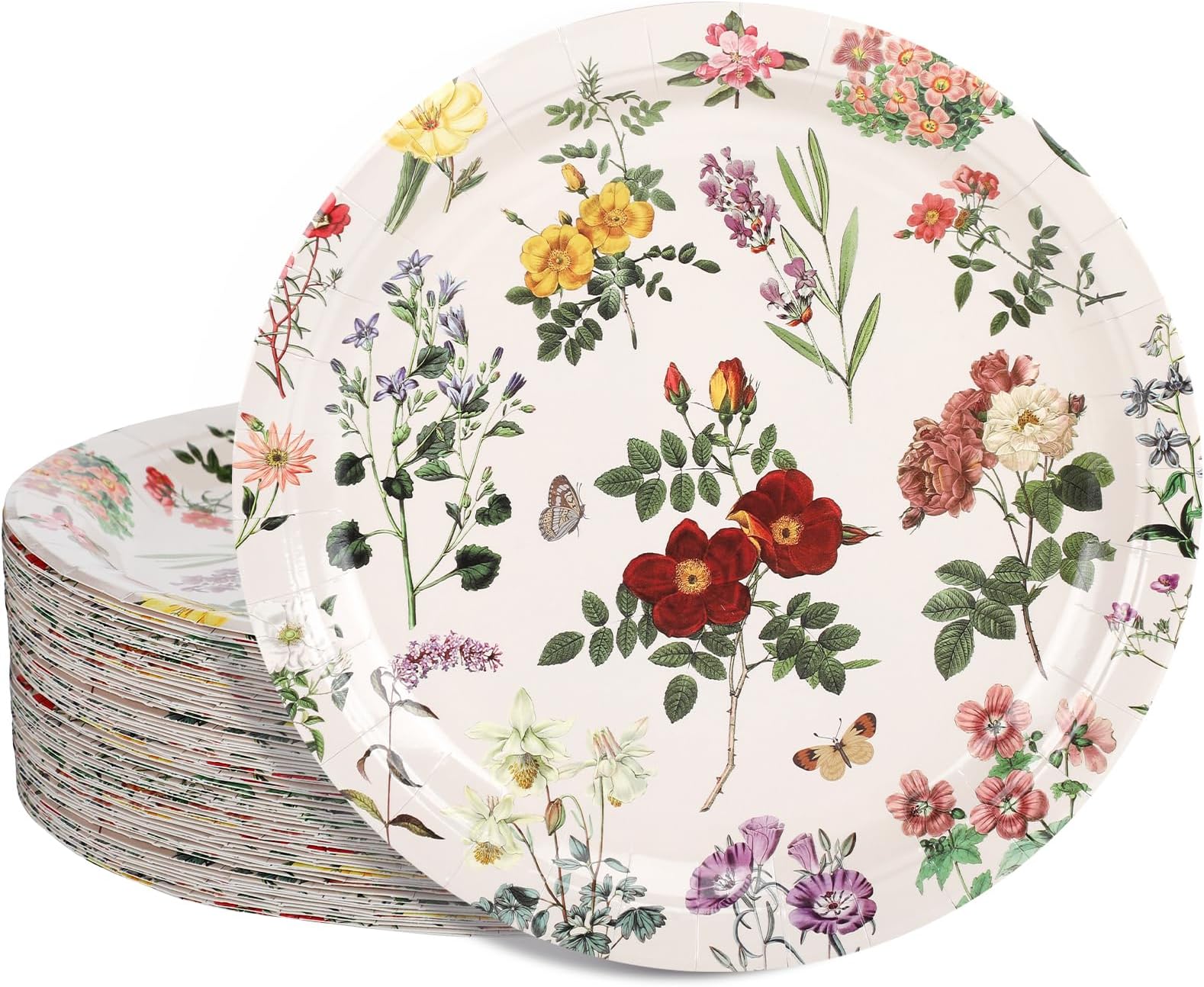 Amazon.com: AimFun Wildflower Party Plates 9" Floral Paper Plates ...