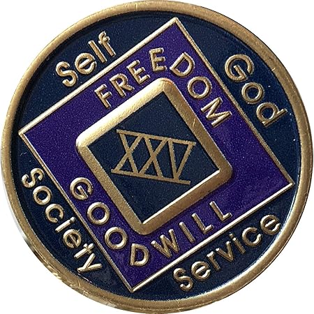 Amazon.com : 25 Year Blue and Purple NA Medallion Official Narcotics ...