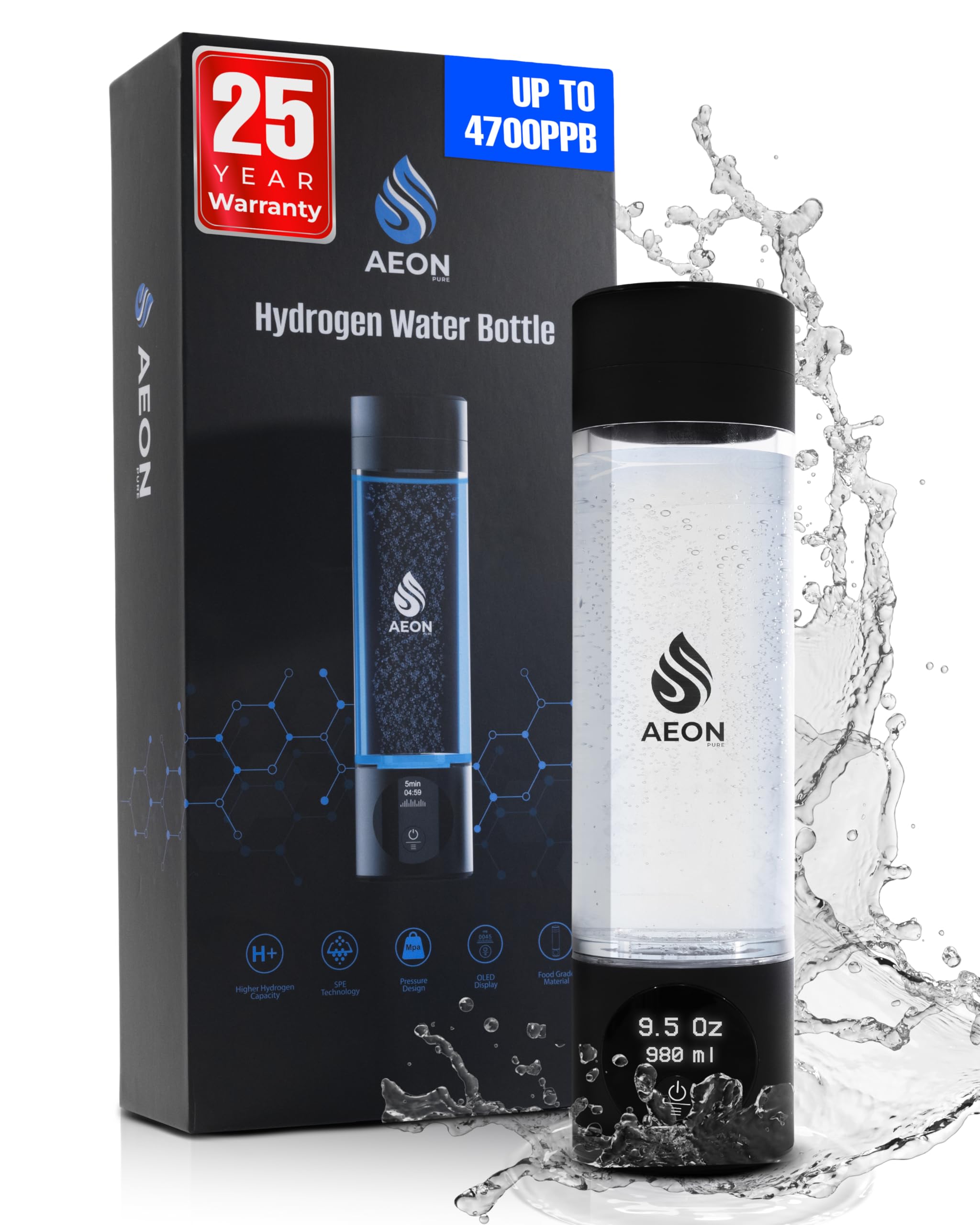 Amazon.com: Aeon Pure Hydrogen Water Bottle Generator - Hydrogen Water ...
