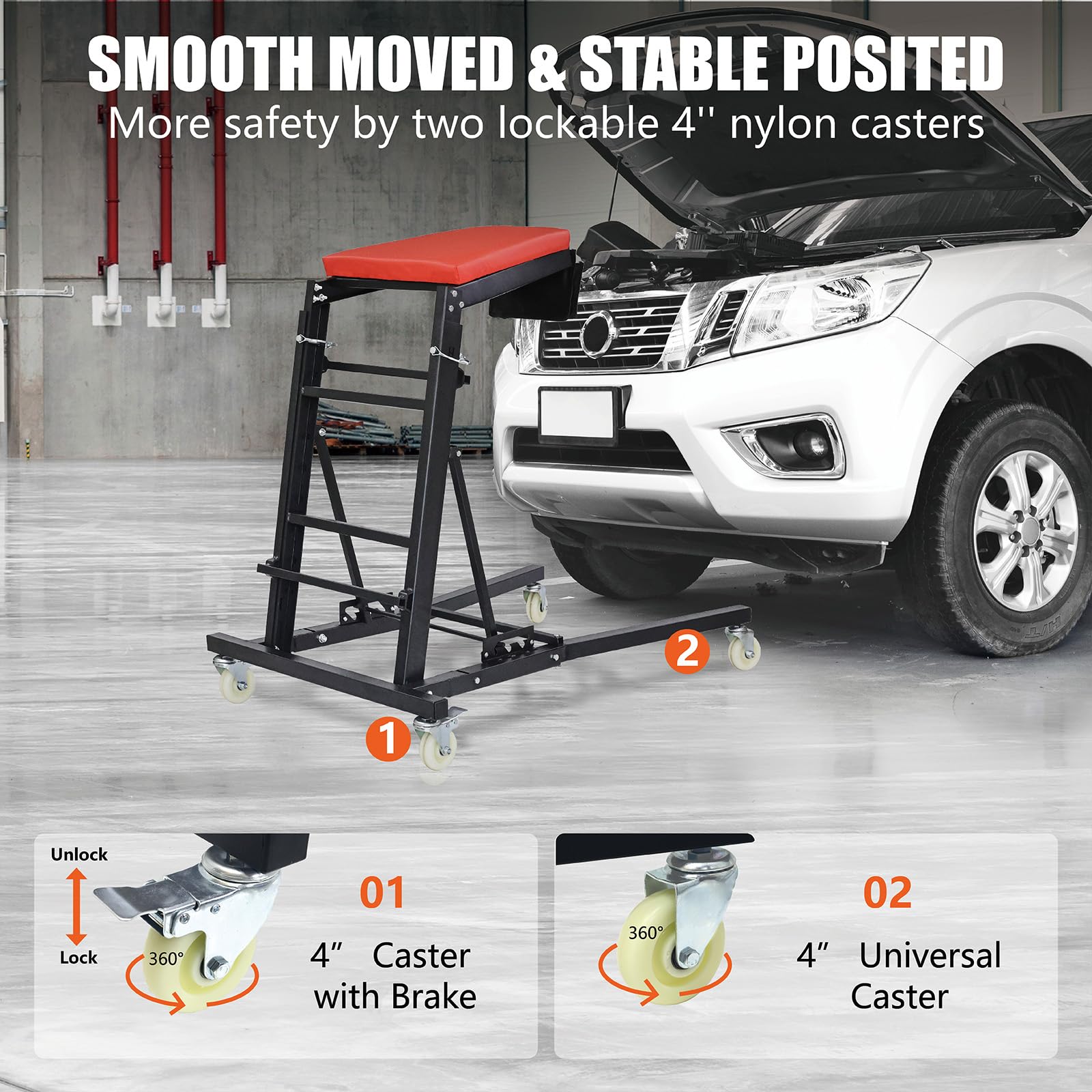 Topside Creeper THDUGG Large - 48-64 Inch Adjustable Automotive Repair ...