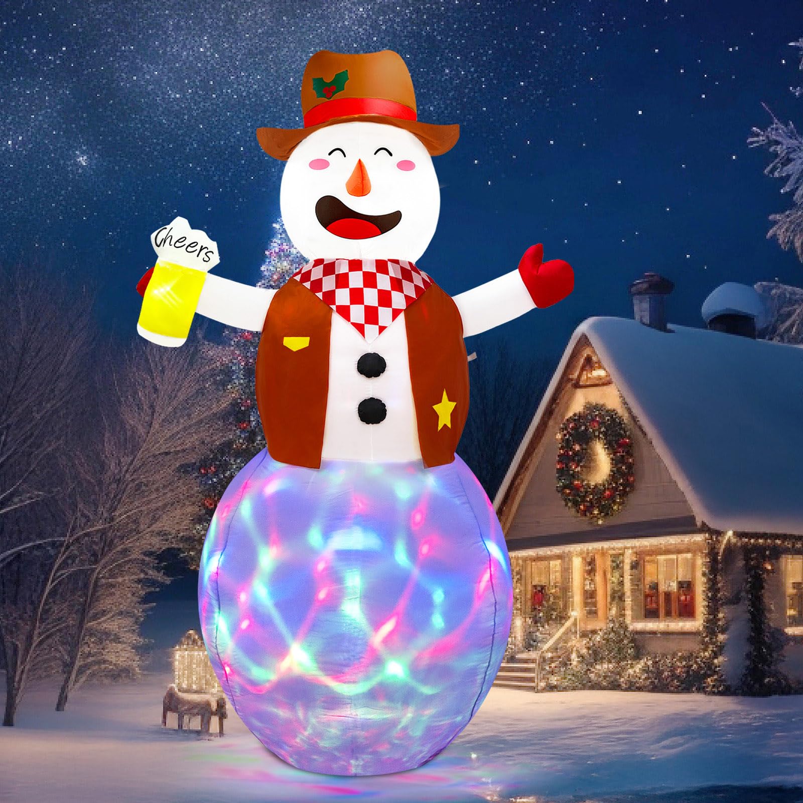 Amazon.com: OurWarm 8FT Funny Christmas Inflatable Outdoor Decoration ...