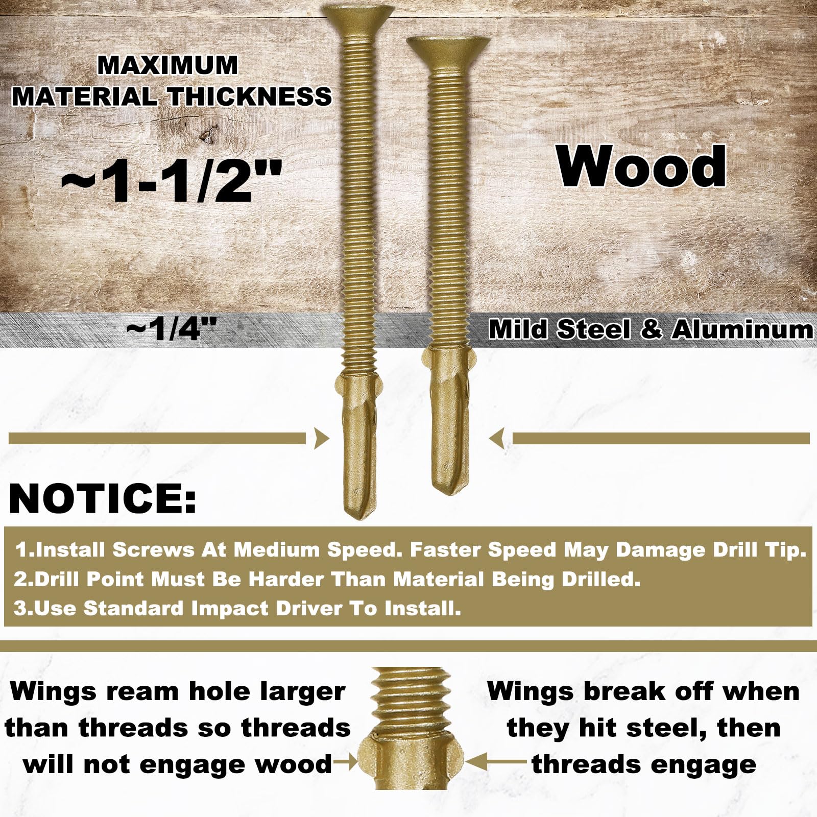 Snapklik.com : Yaocom 5 Lbs 184 Pcs #14 X 2-3/4" Self Tapping Trailer ...