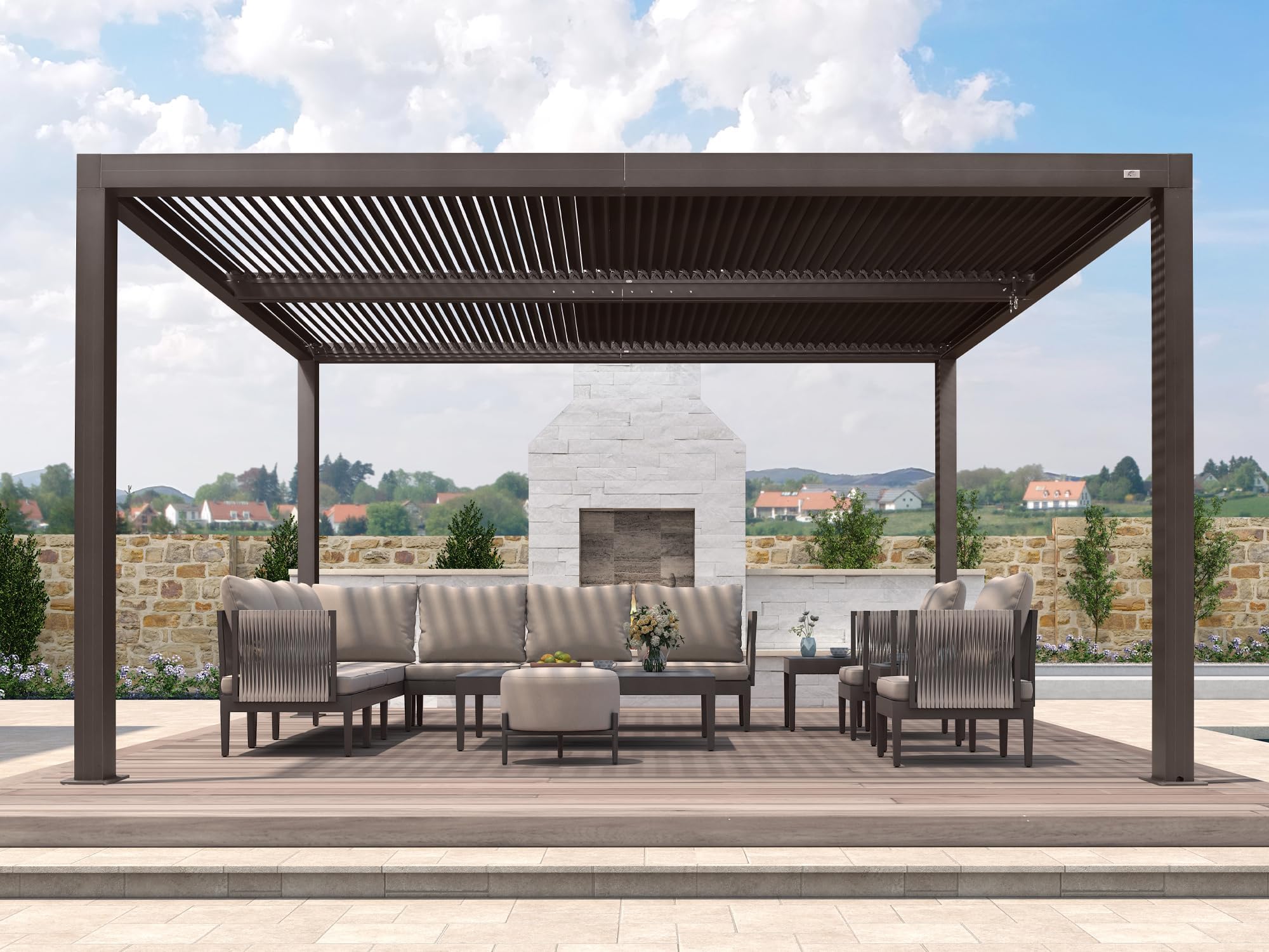 Amazon.com: Hanso Home 10x10 Aluminum Pergola kit with Adjustable ...