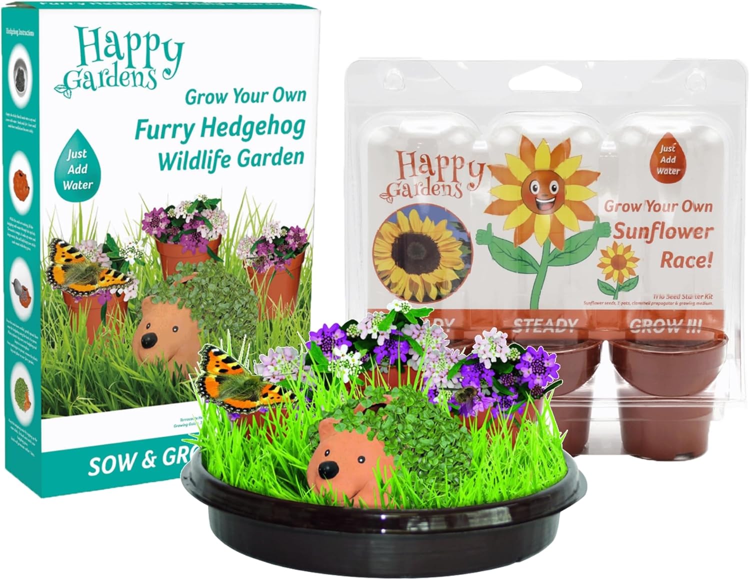 Happy Garden’s Sunflower Race & Hedgehog Bundle - Grow Your Own ...