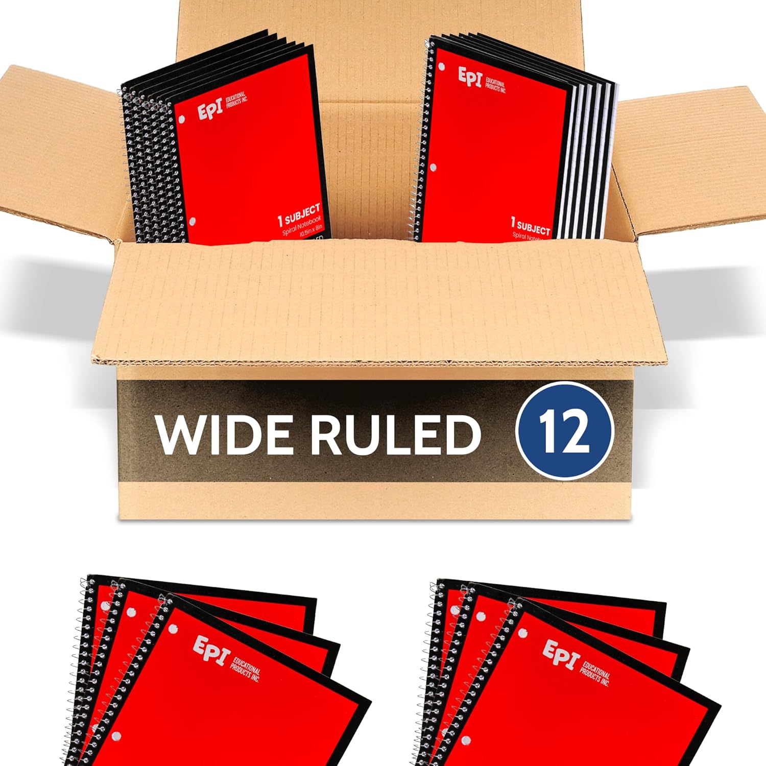 EPI Spiral Notebook | Wide - 70 Sheets, Durable Spiral Binding | 10.5 x ...