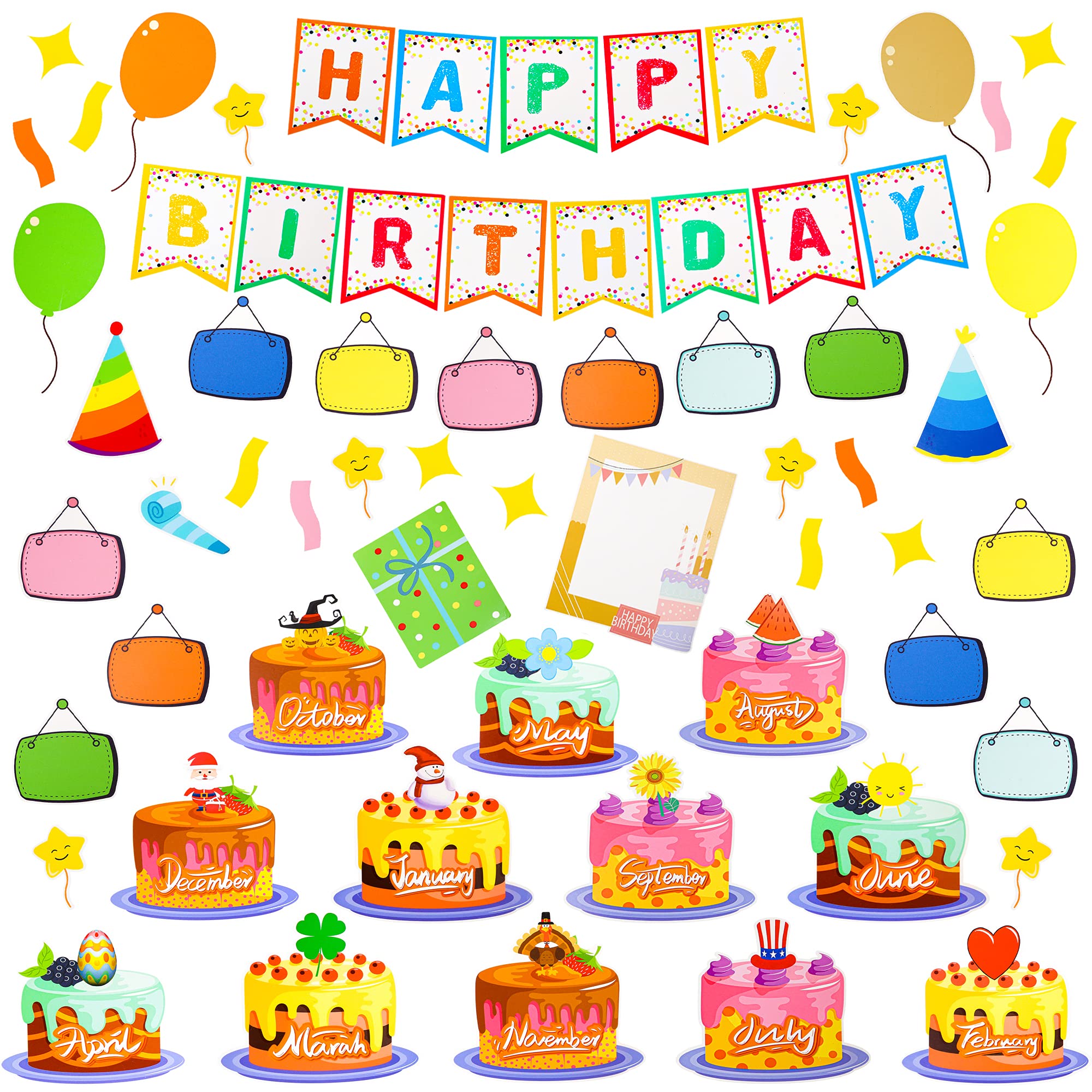 100PCS Happy Birthday Bulletin Board Decor Sets Colorful Bulletin Board 100pcs-happy-birthday-bulletin-board-decor-sets-colorful-bulletin-board
