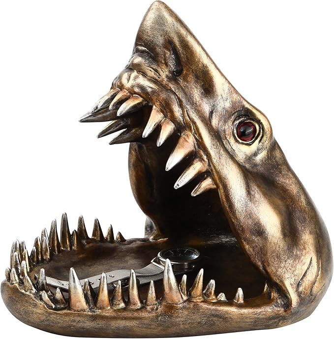 Amazon.com: TRABEATOGA Shark Head Valet Tray Resin Statue EDC Catchall ...