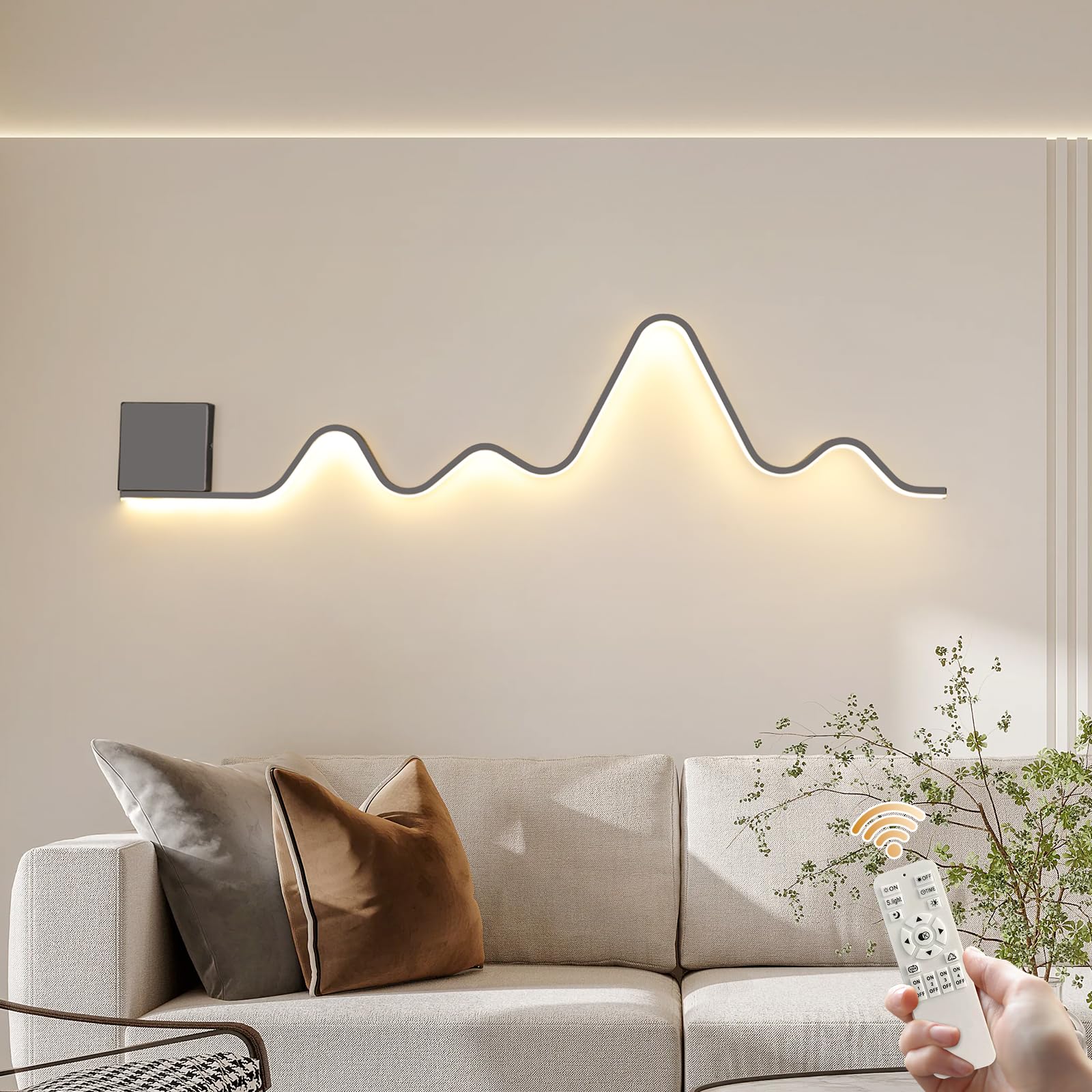 Qcyuui Modern Wall Sconce Dimmable LED Wall Lights 43.3 Inches 30W Wall ...