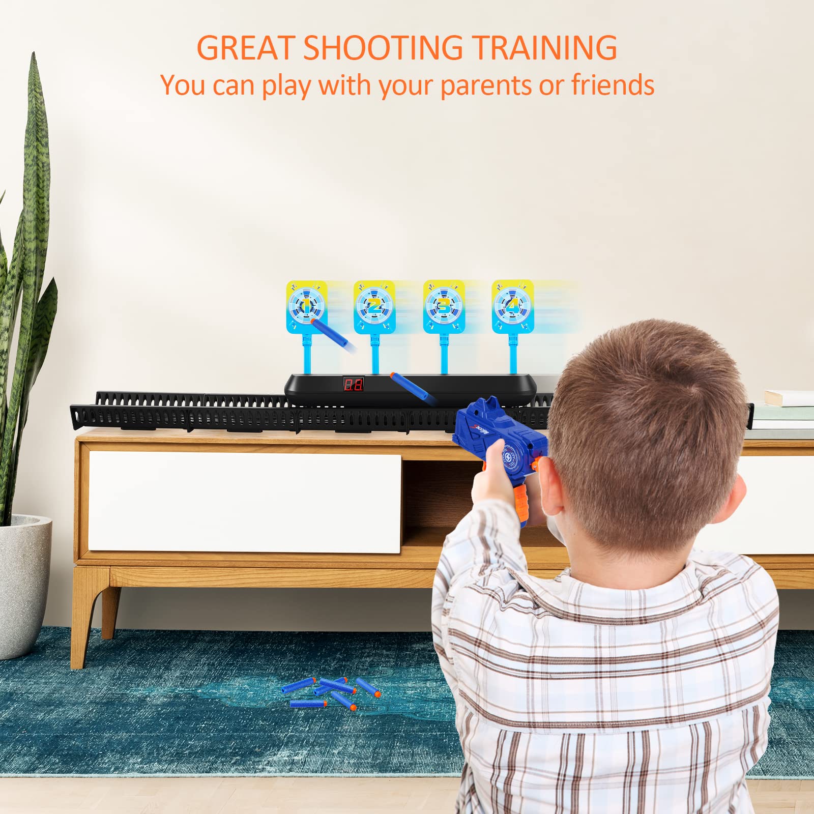 Digital Shooting Target with Foam Dart Toy Shooting Blaster for Nerf Guns Toys,Scoring Auto ...