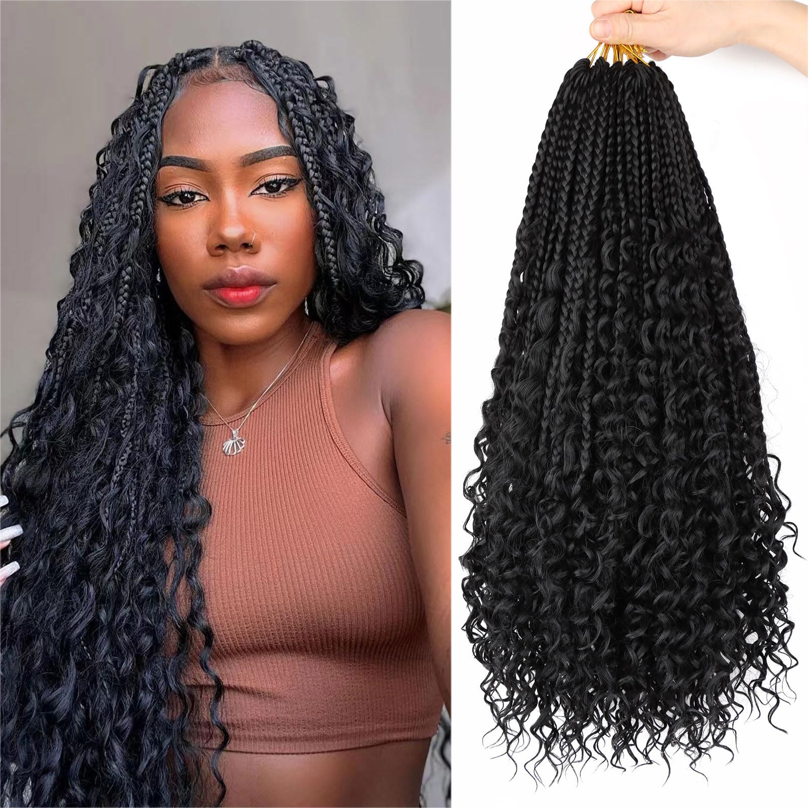 Goddess Box Braids Crochet Hair 1b 18 Inch 8 Packs | Desertcart Kenya
