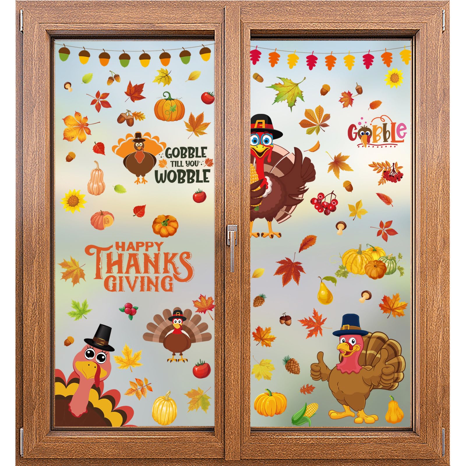 Amazon.com: 148 Pcs Thanksgiving Decorations- Thanksgiving Window ...