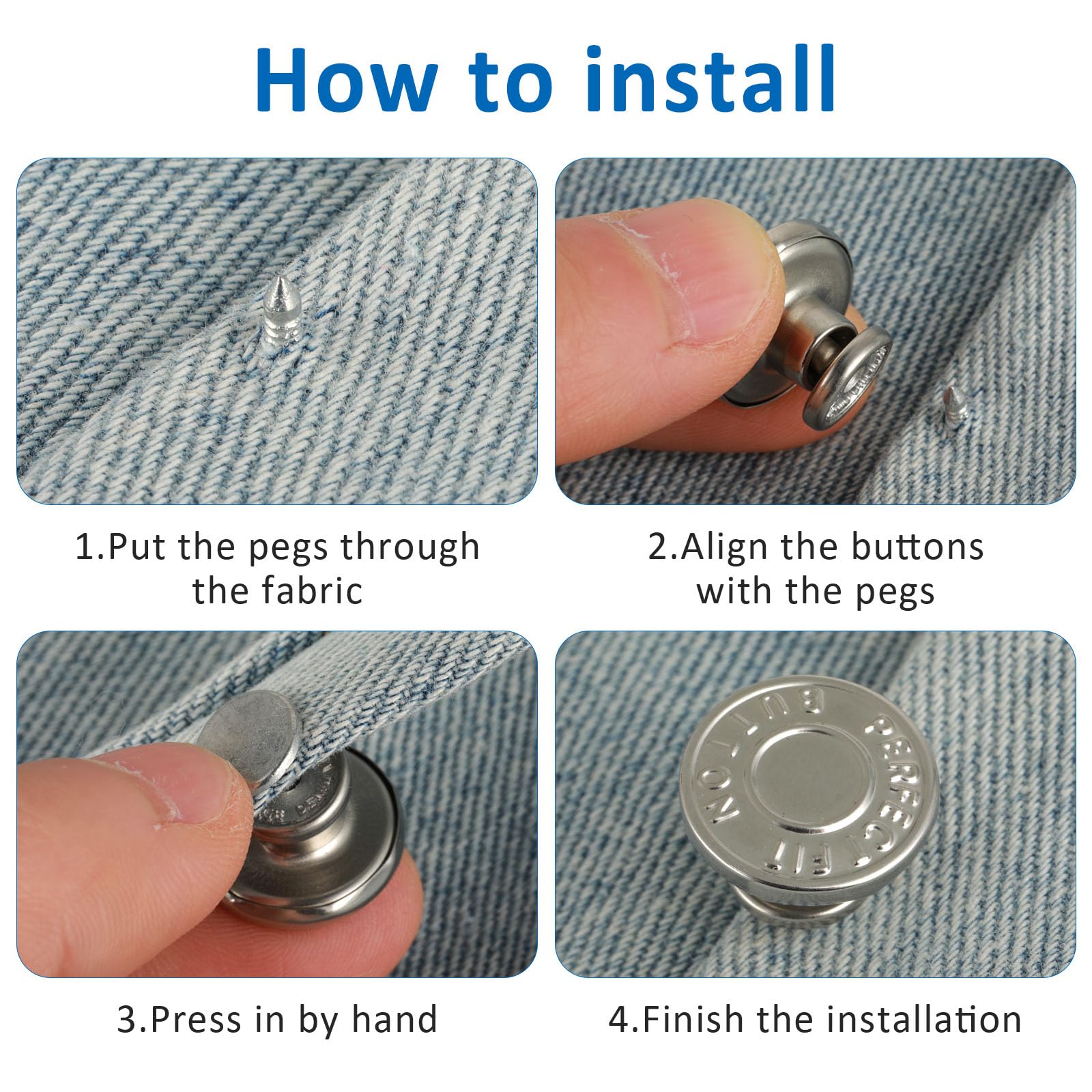 Snapklik.com : Jeffdad 10pcs Pant Waist Tightener, Detachable Jean ...