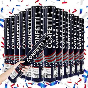 Amazon.com: Confetti Cannon 12 Pack Multicolor Biodegradable Confetti Popper Party Confetti ...
