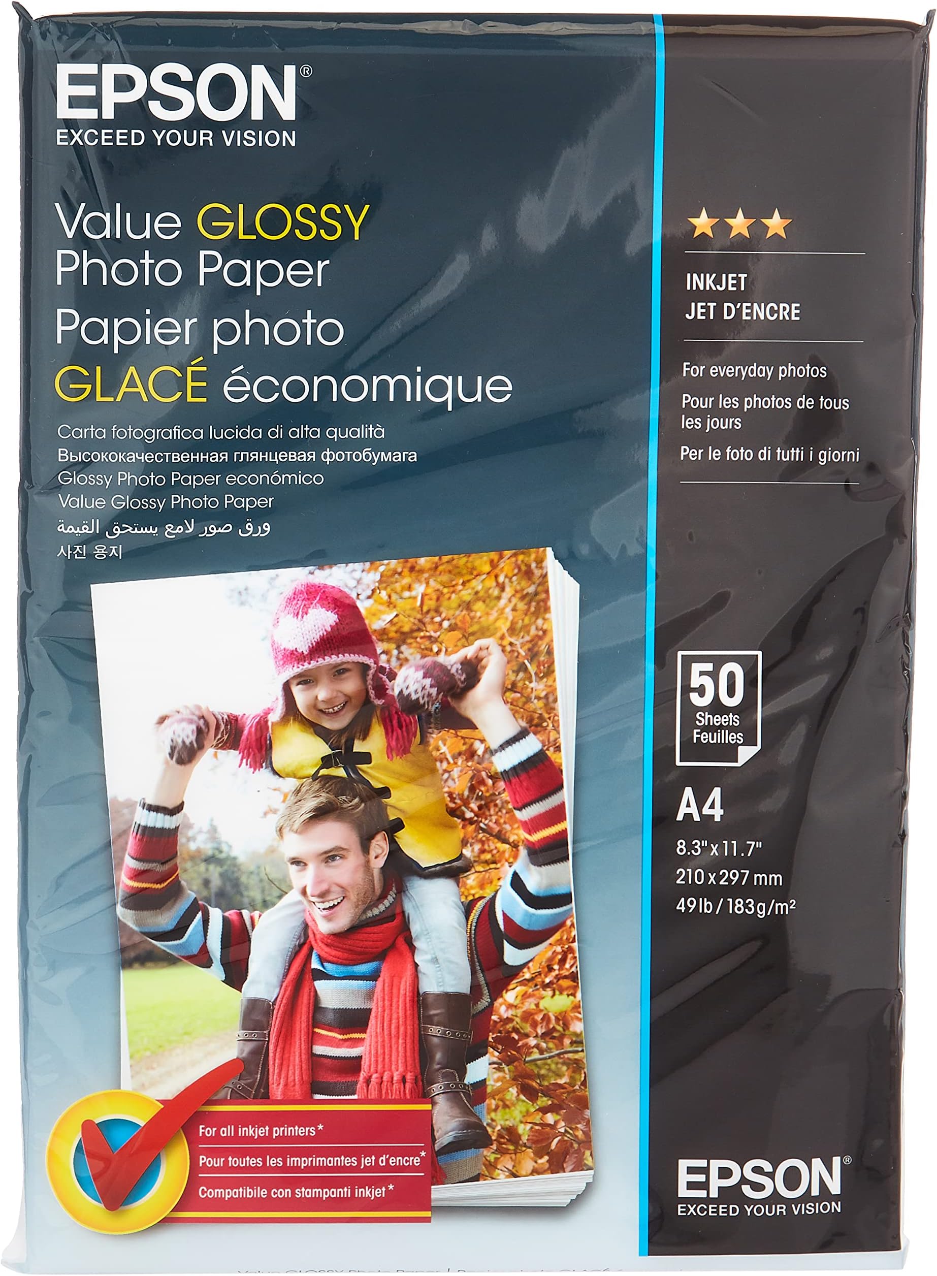 Epson Value | Glossy Photo Paper A4 | 50 Sheet | 183gsm - C13S400036 ...