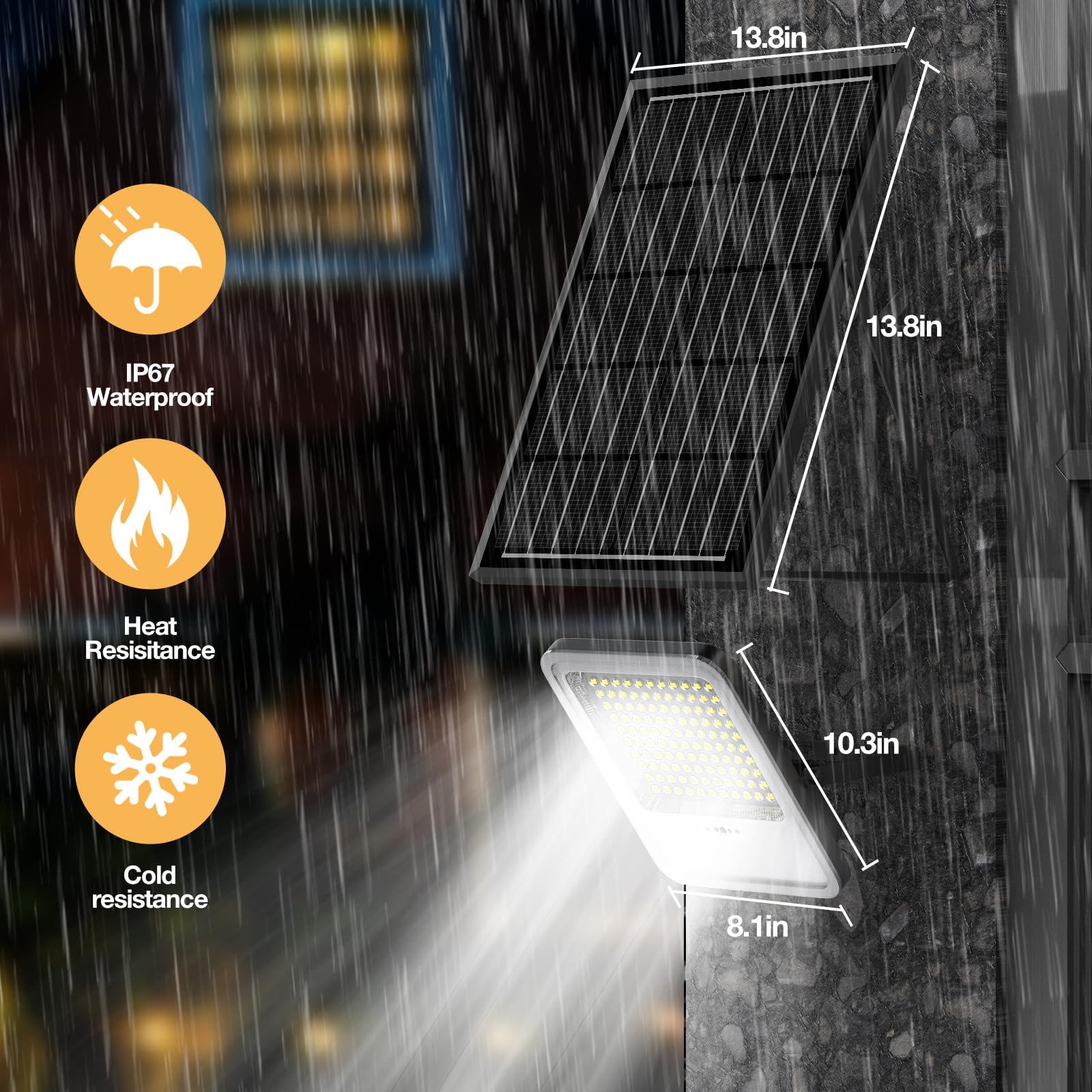 Powerful Commercial Solar Powered Outdoor Flood Light