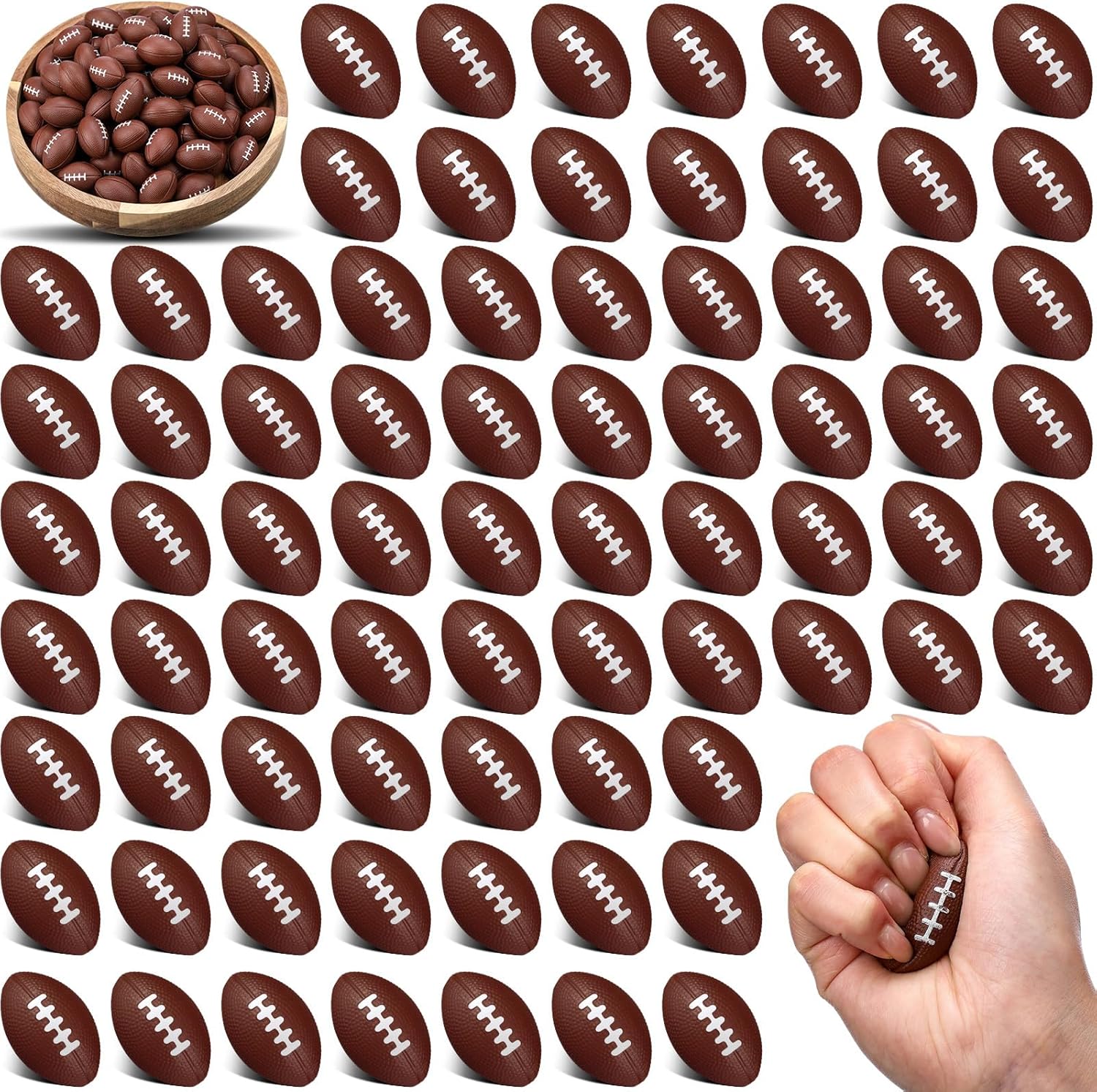 Amazon.com: Jerify 250 Pack Mini Footballs Stress Balls Bulk 1.4 Inch ...