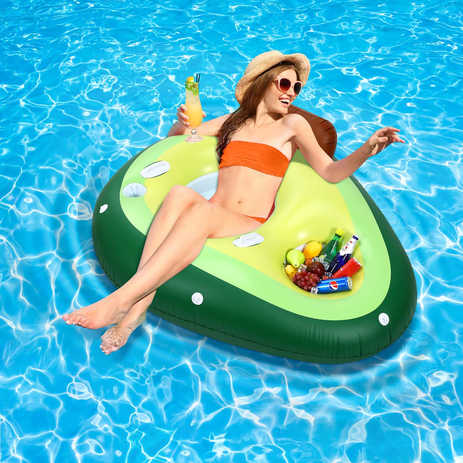 Amazon.com: MoKo Inflatable Pool Float Avocado Pool Lounger Float for Adults River Floating Sofa ...