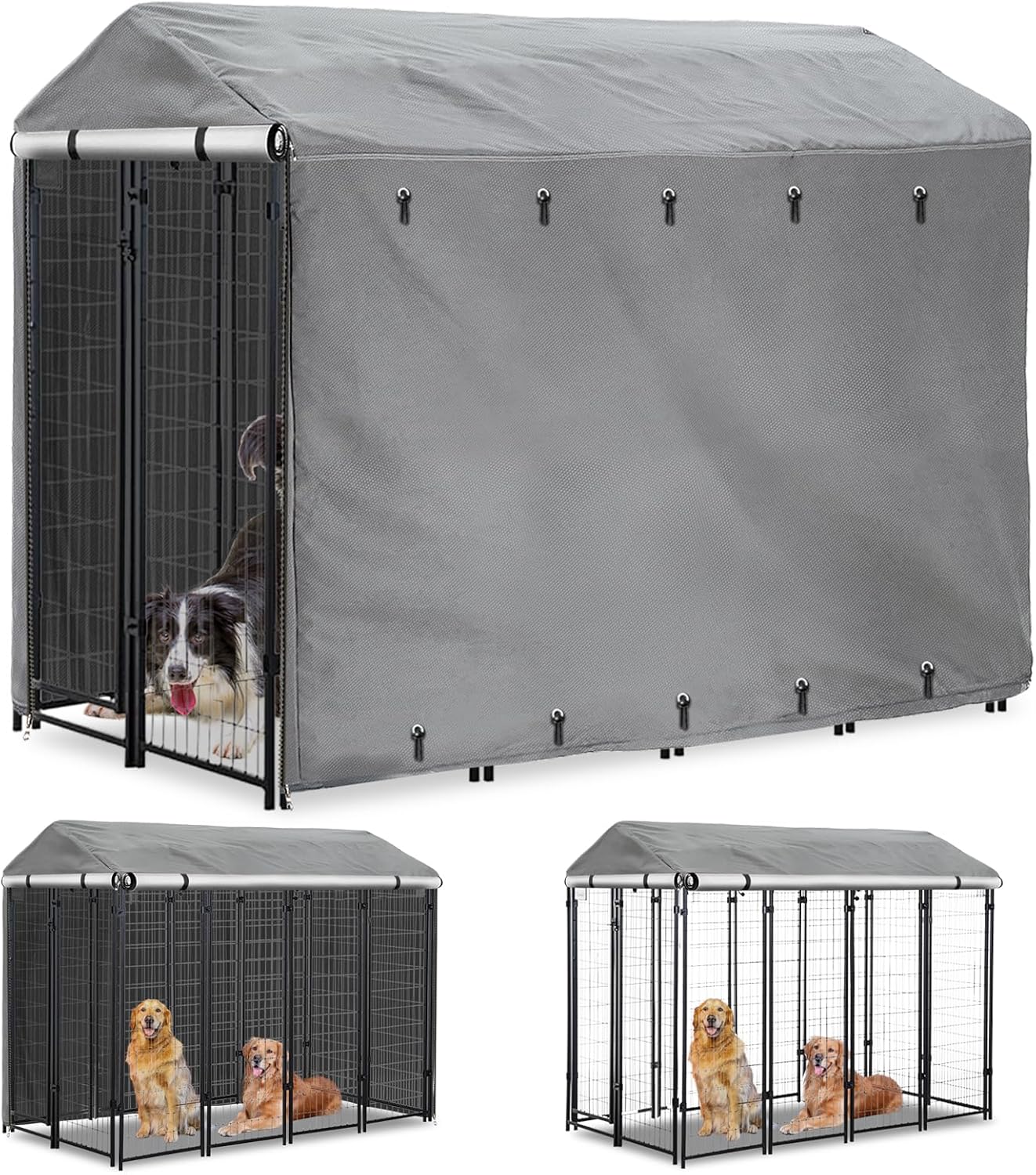 Amazon.com : Hadisi Outdoor Dog Kennel Cover Full Coverage Windproof ...