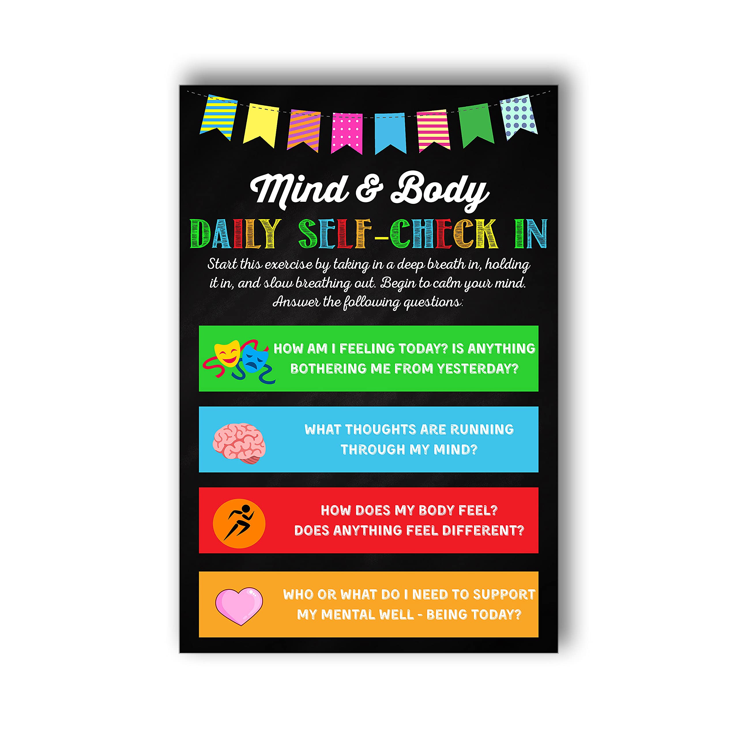 Daily Mental Health Check In Poster For Office Classroom School ...
