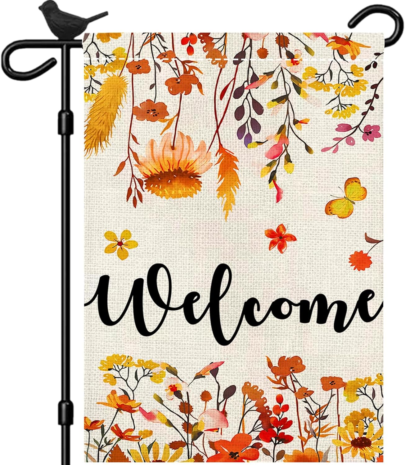 Amazon.com : Fall Garden Flag Floral 12x18 Inch Double Sided Autumn ...