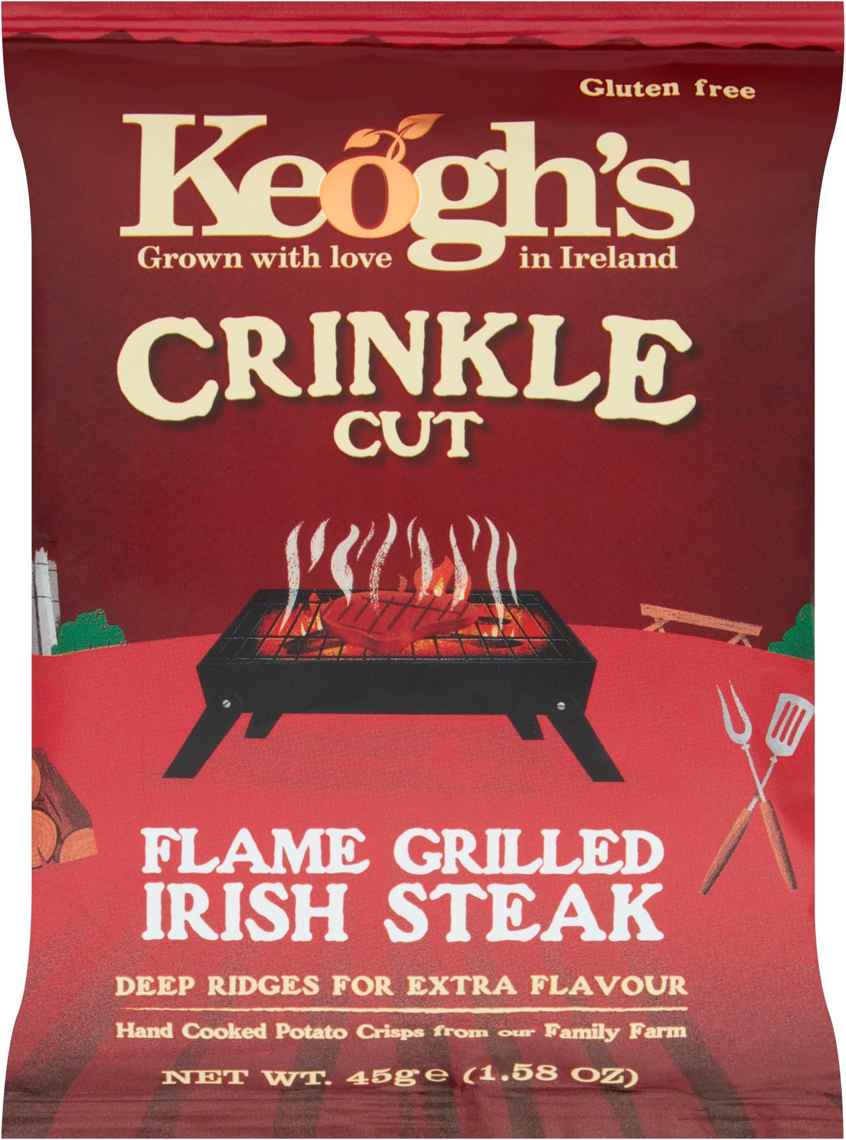 Amazon.com: Keogh's Crinkle Cut Flame Grilled Irish Steak Potato Crisps ...