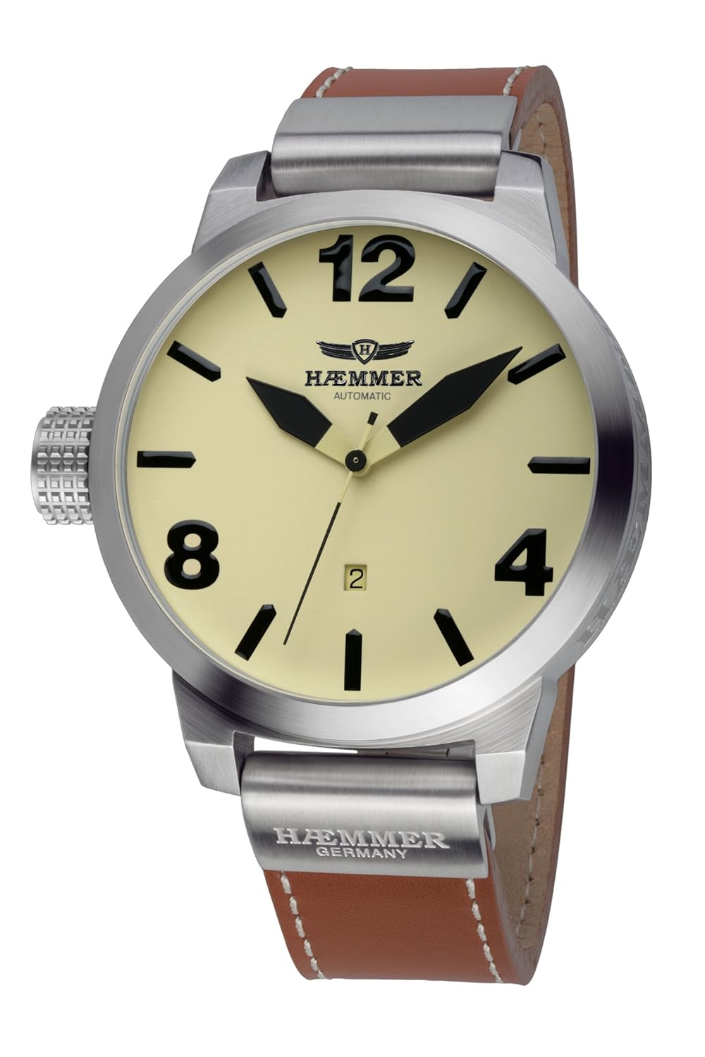 Haemmer Men's H45-01 Olympus Stainless-Steel Automatic Brown Leather ...