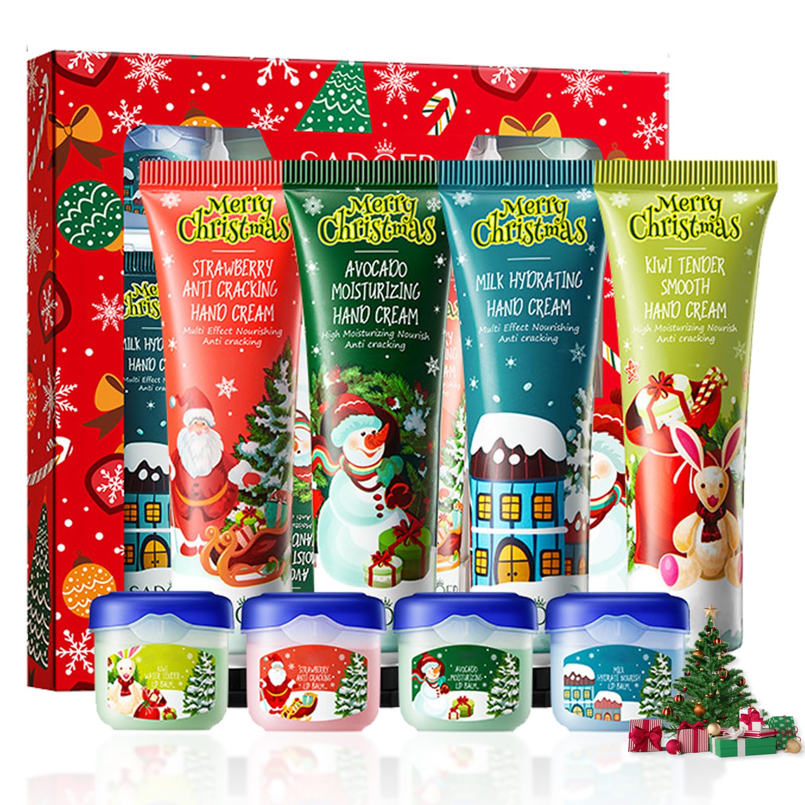 Christmas Hand Cream Gift Set, 4 Pack Mini Hand Cream 4 Pack ...