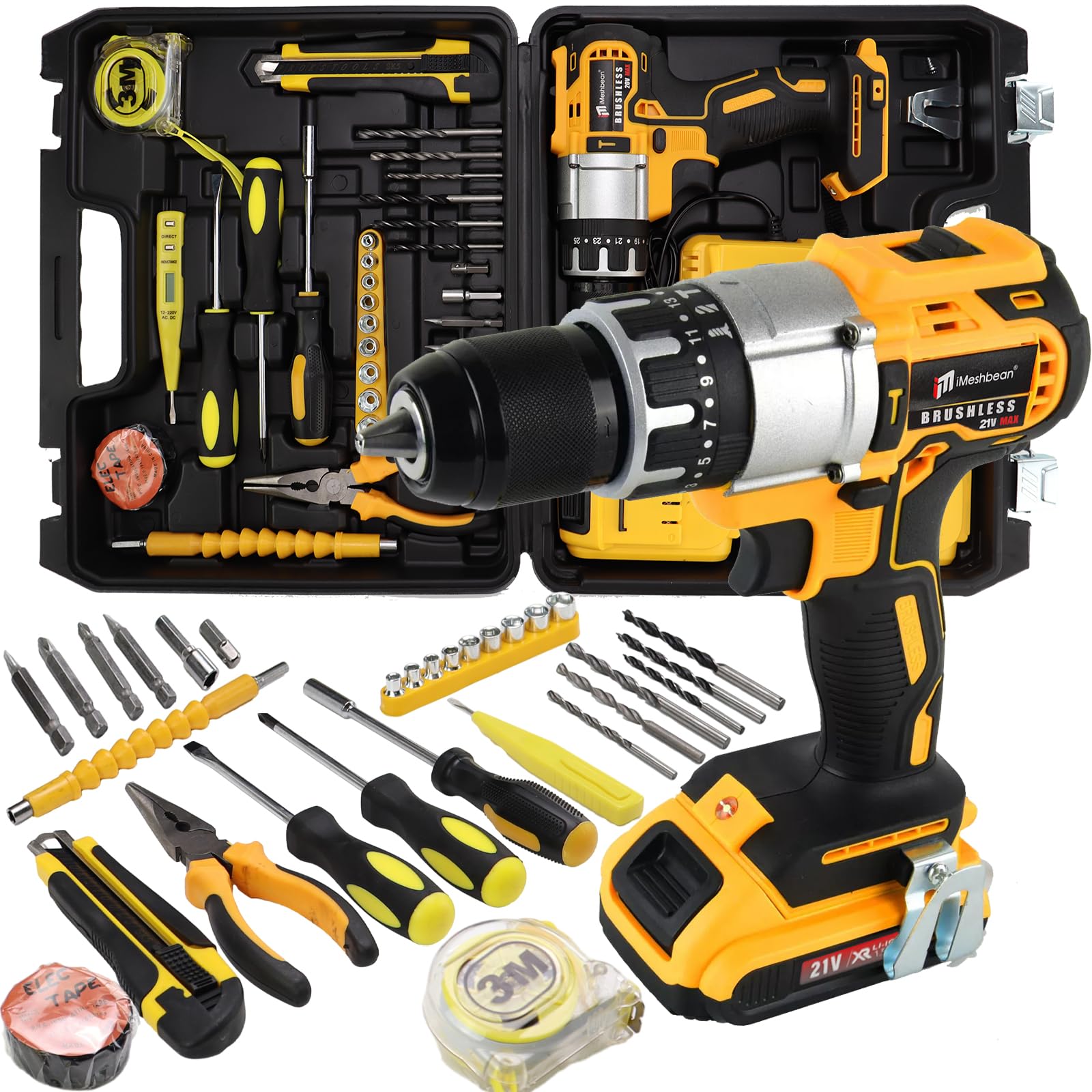 Amazon.com: 21V Cordless Drill Set,Max Torque 90Nm Power Drill Driver ...