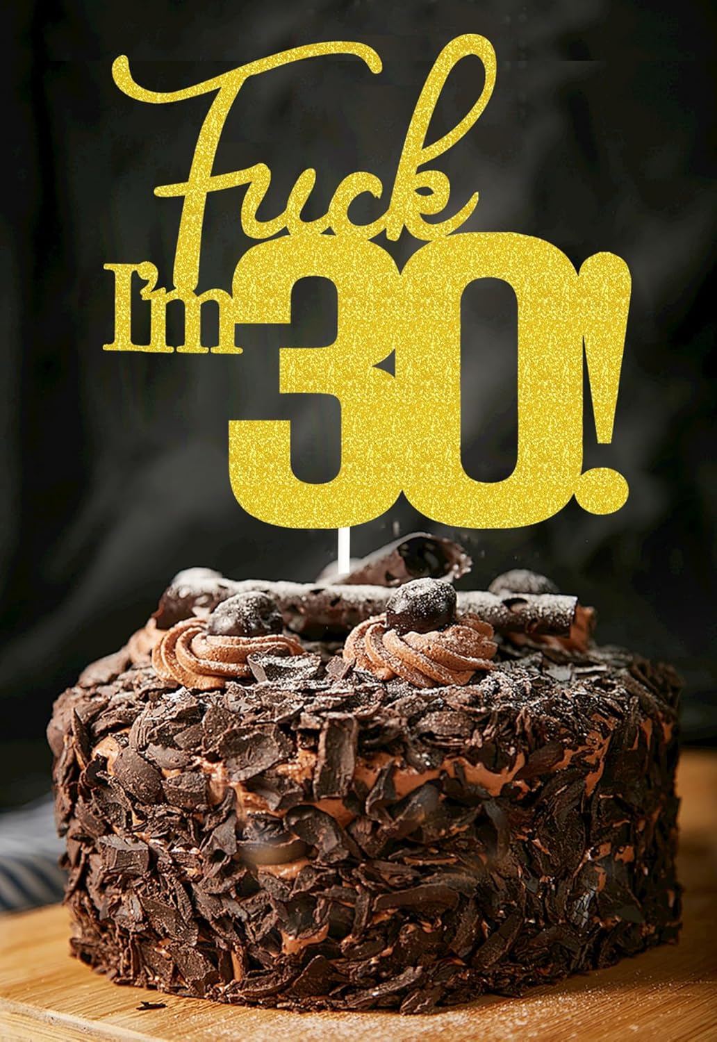 Amazon.com: Fxxk I'm 30! Birthday Cake Toppers-Gold Glitter, thirty ...