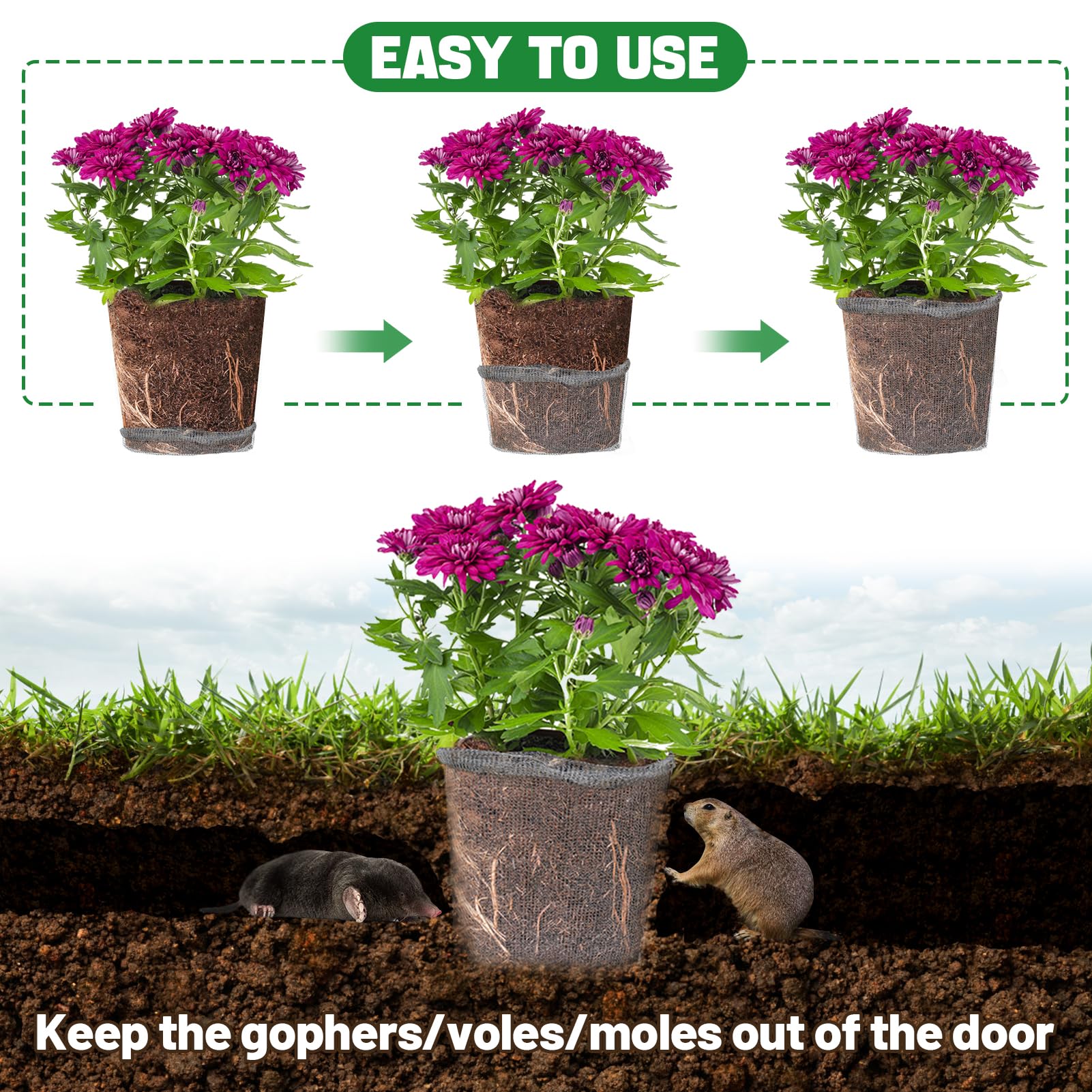 Snapklik.com : Aulock 5 Gallon Plant Root Protector For Gopher Voles Moles