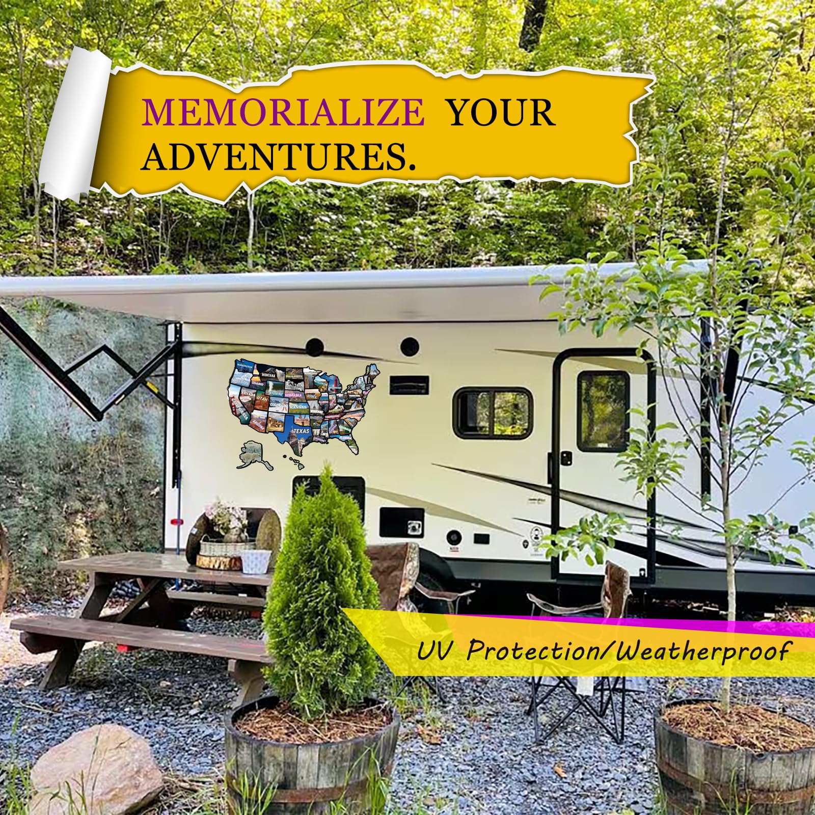 Snapklik.com : RV State Travel Map Sticker&USA Map -Travel Trailer ...