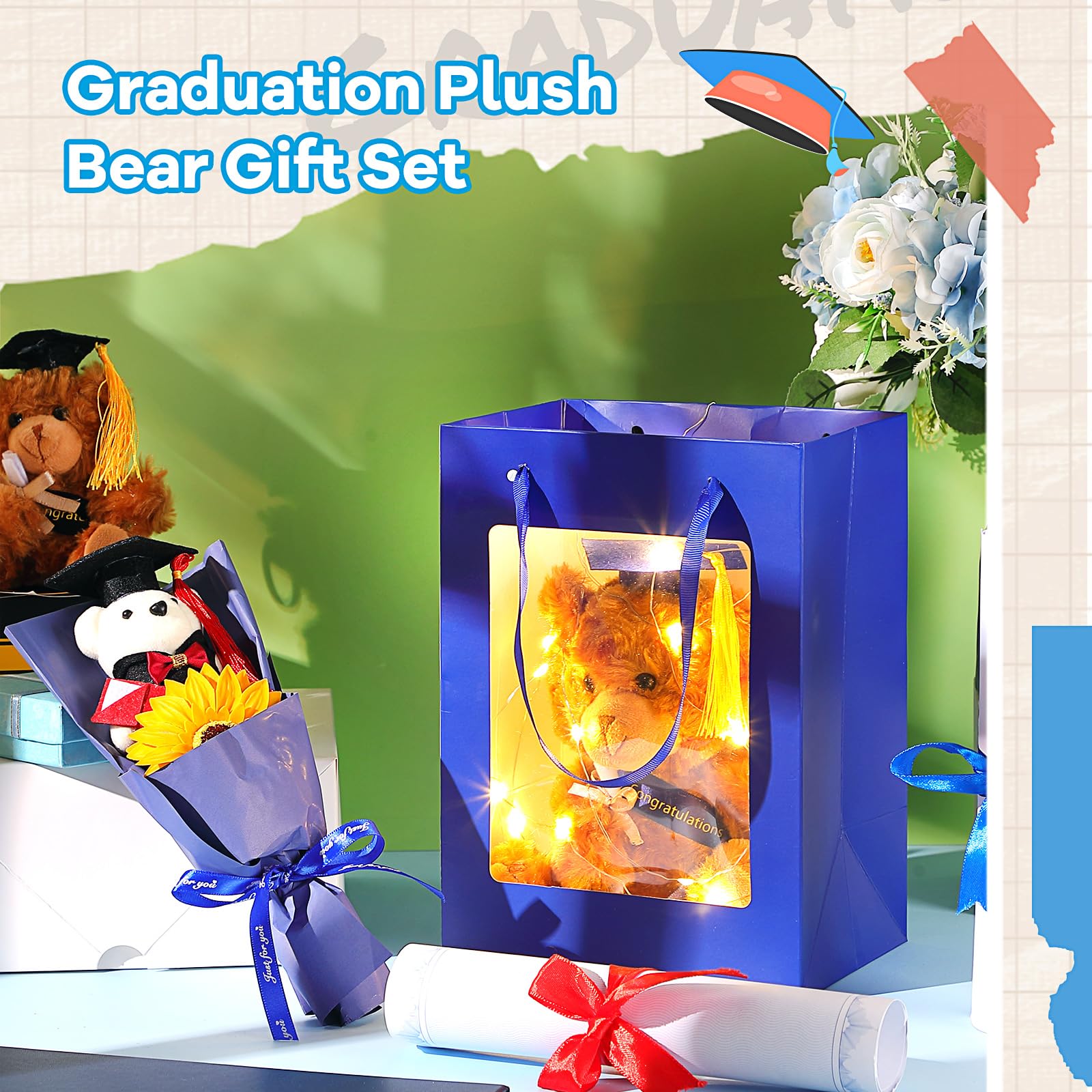 Snapklik.com : Motionchic Graduation Bear Gift Set Class Of 2025 ...