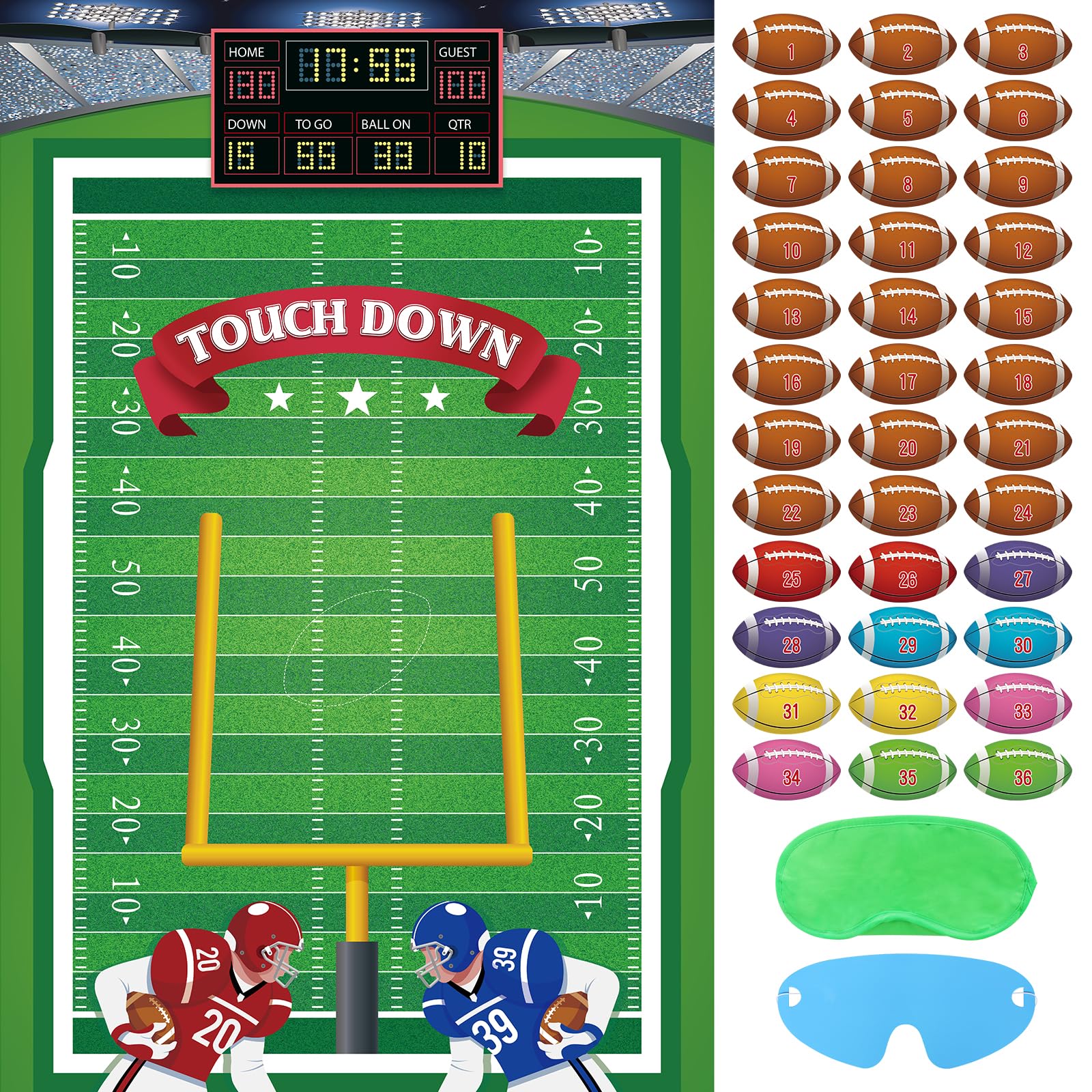 Amazon.com: Hxezoc Pin The Football On The Goalpost Game With 36 Pcs ...