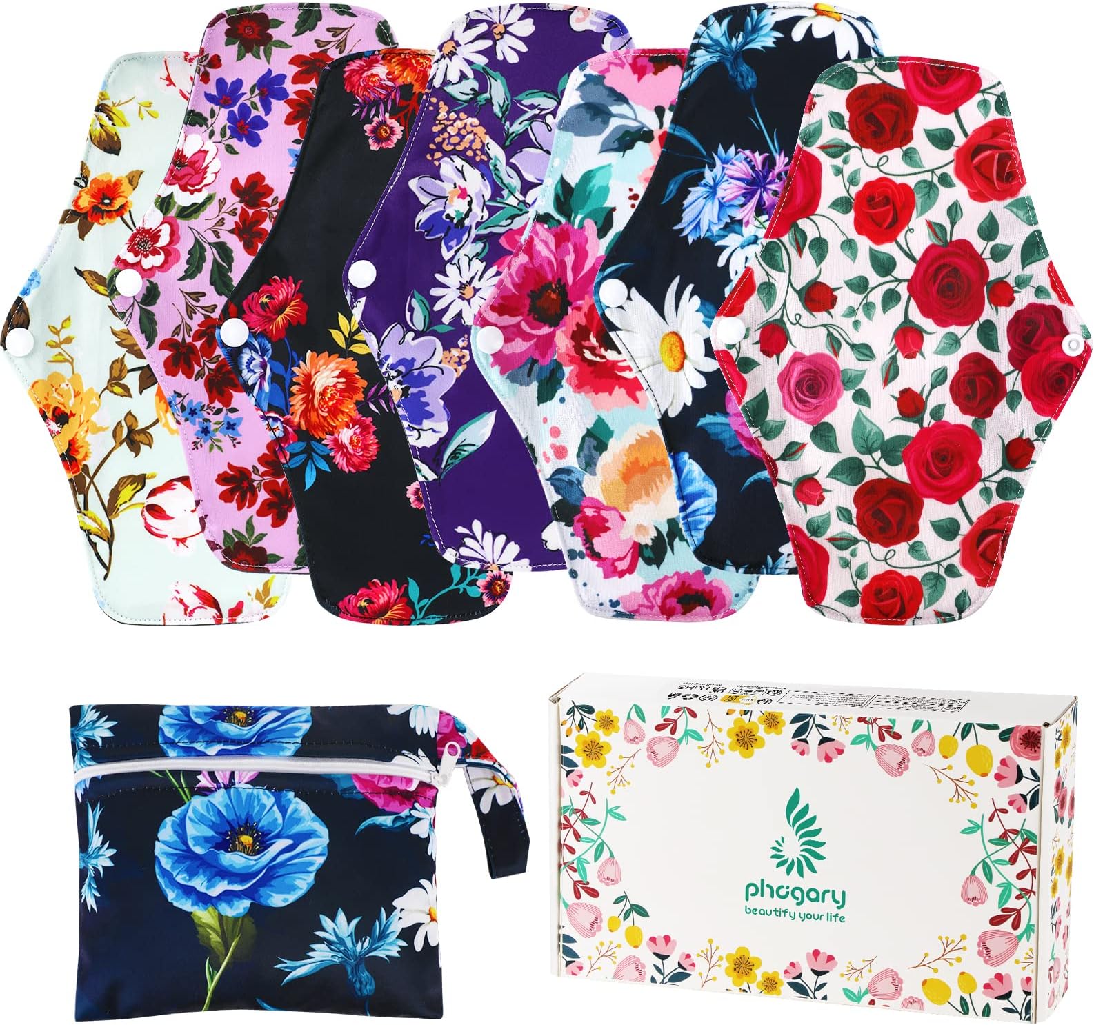 Amazon.com: 10 Pcs Reusable Menstrual Pad Set Including 1Pc Mini Wet ...