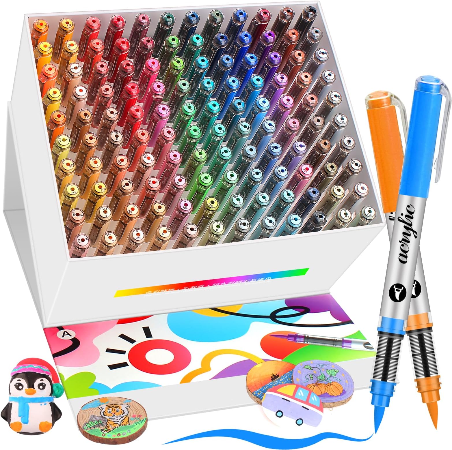 Guangna Feutres acryliques 240, feutres à pointe fine flexible et ...