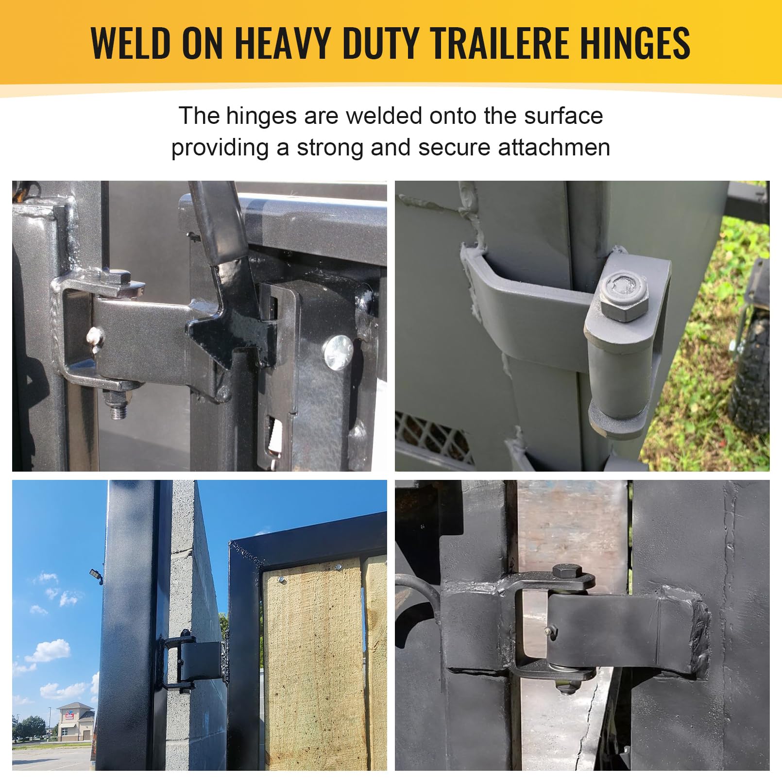 Snapklik.com : Grandroad Auto Weld-On Heavy Duty Greaseable Hinges For ...