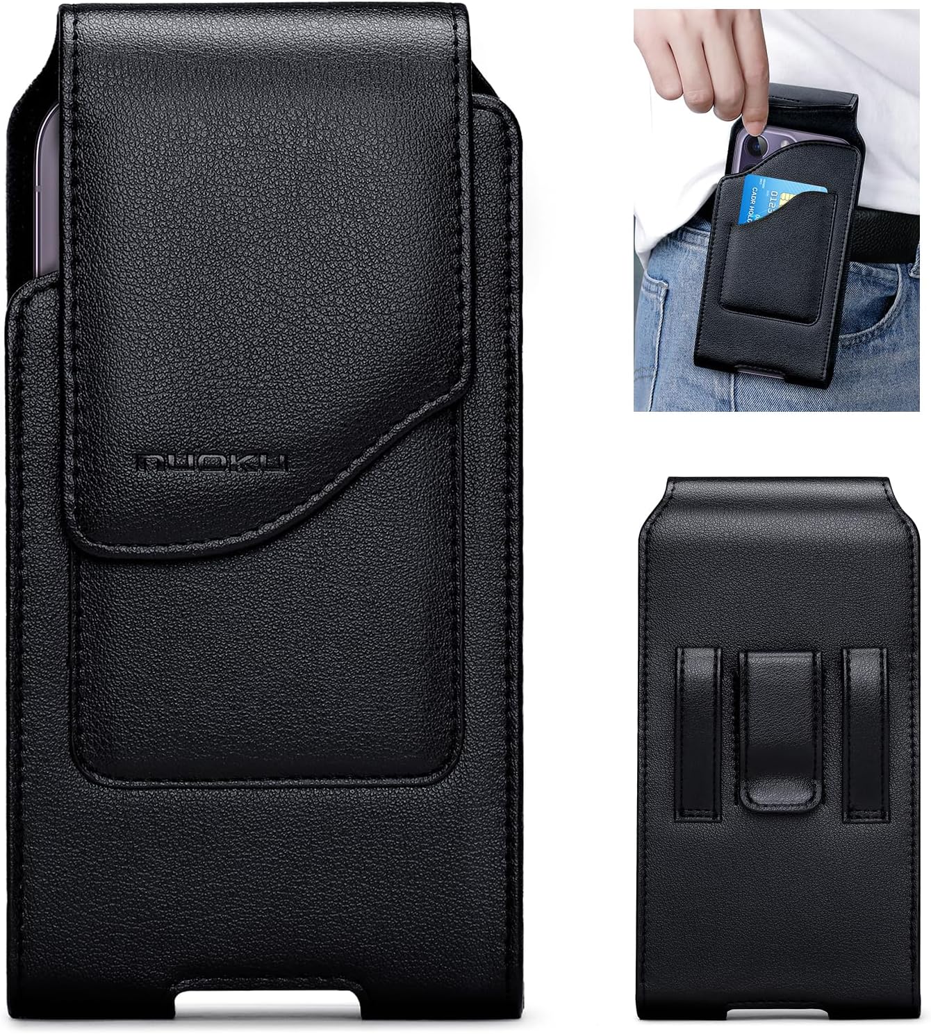 Amazon | VIIGER ベルト クリップ ホルスター レザー 電話 ホルスター ポーチ キャリング ケース ホルダー ストラップ付き ...