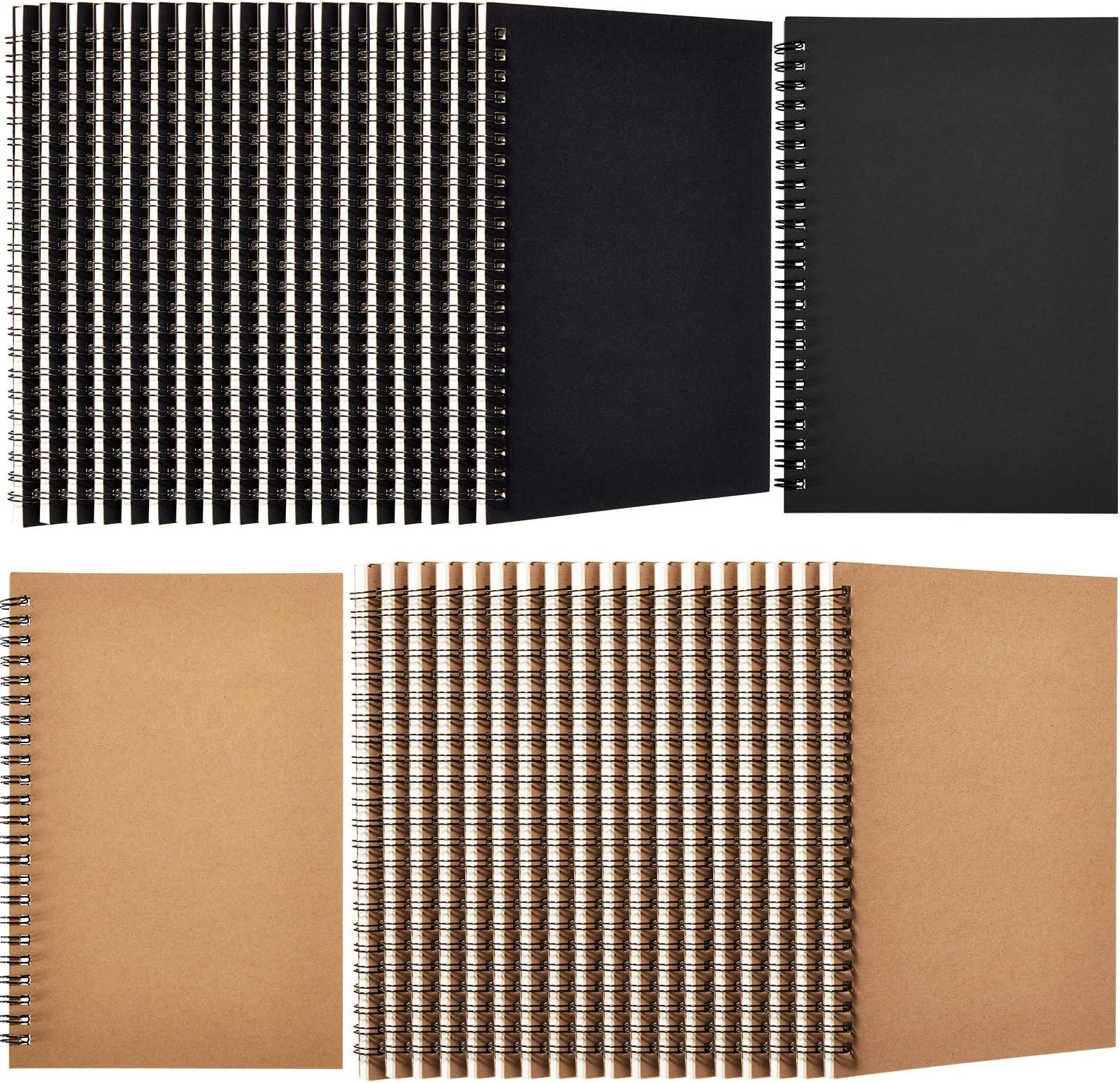 Amazon.com : TWONE 3 Packs Soft Cover Notebook with Lined Paper Black ...