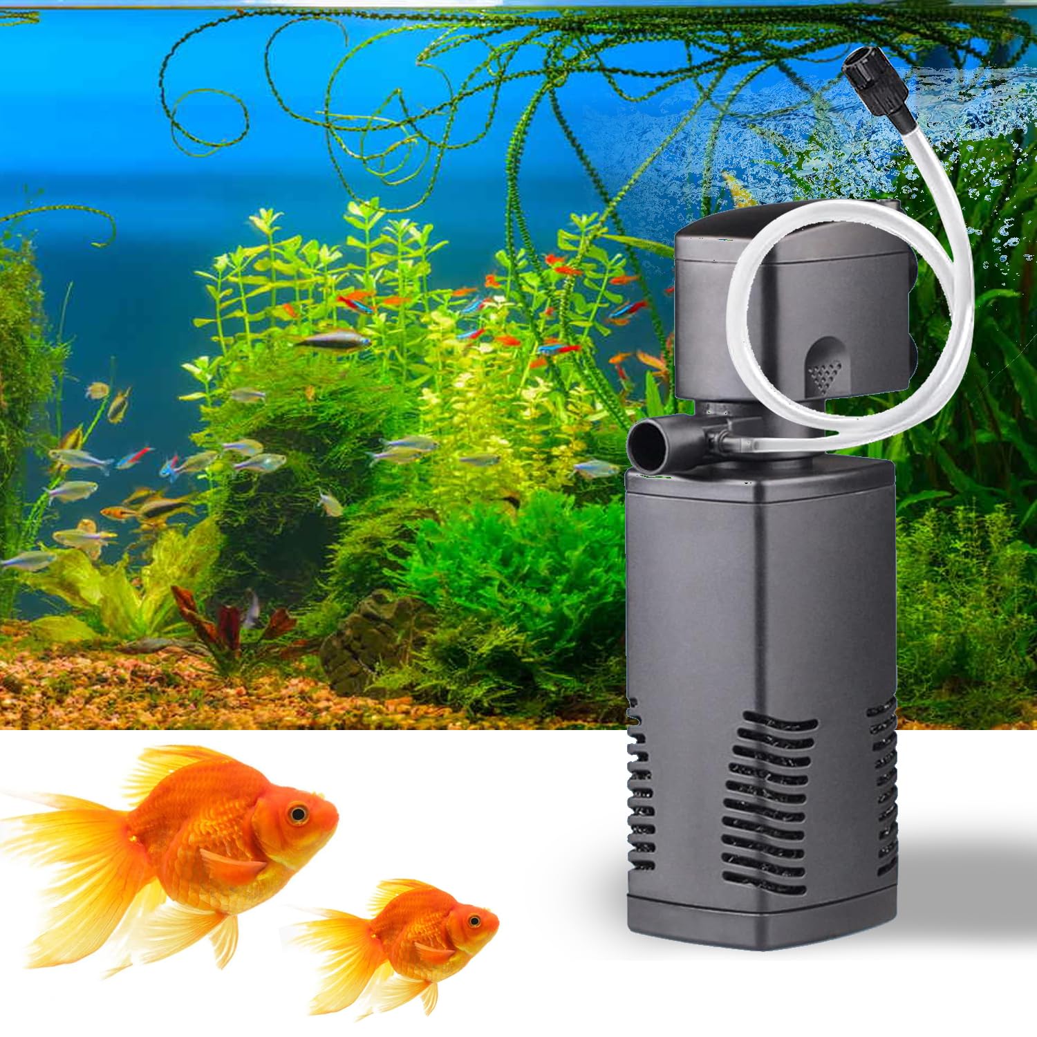 Jainsons Pet Products 6005F Pure Copper Motor 3 in 1 Aquarium Internal ...