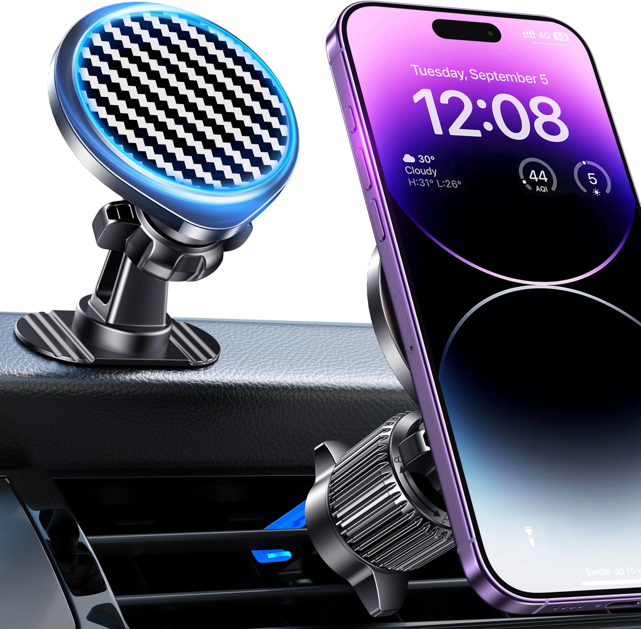 Amazon.com: Ossvaln for Magsafe Car Mount [Strong Magnets] Magnetic ...