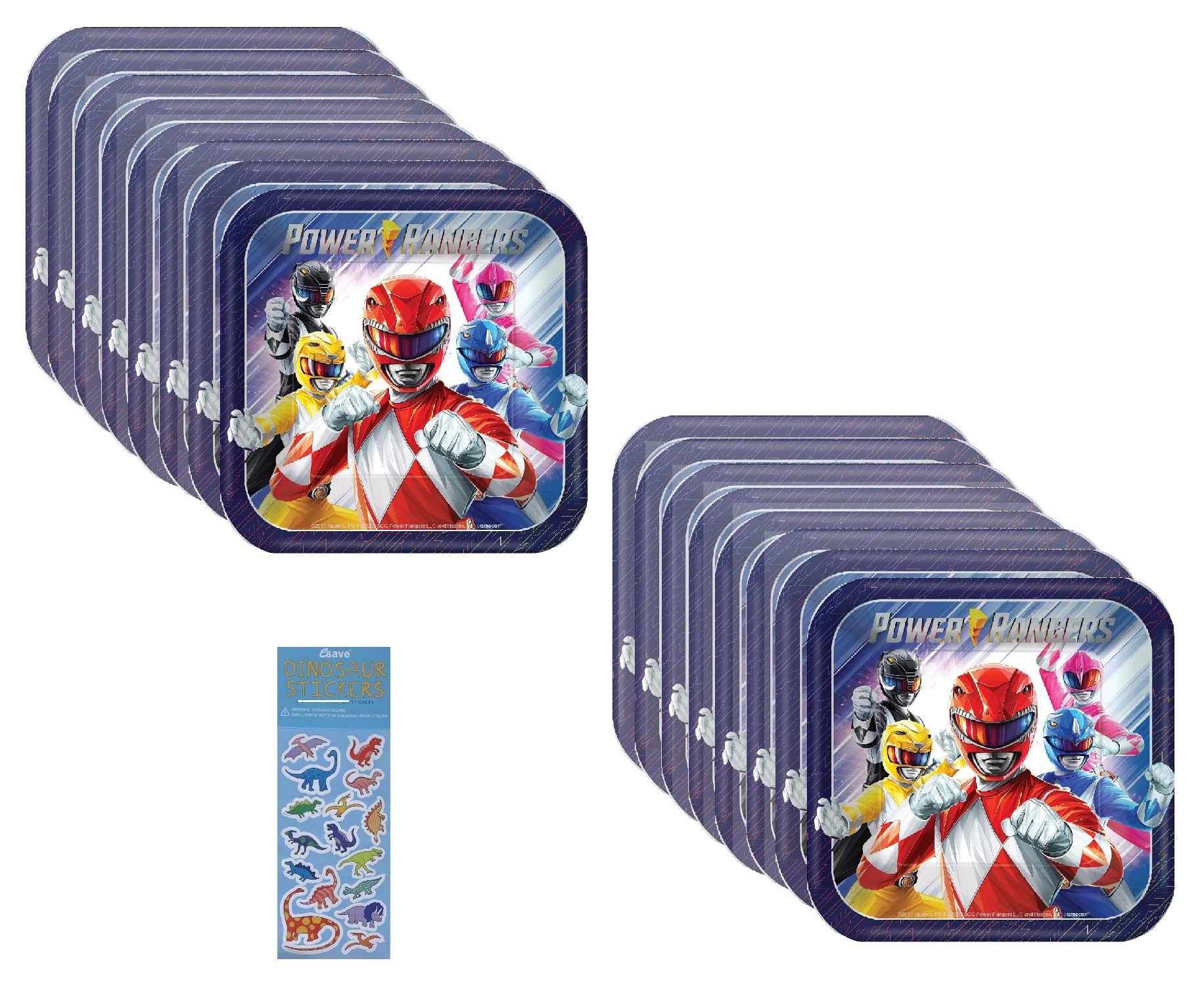 Amazon.com: Power Rangers Birthday Party Supplies Bundle includes 16 ...