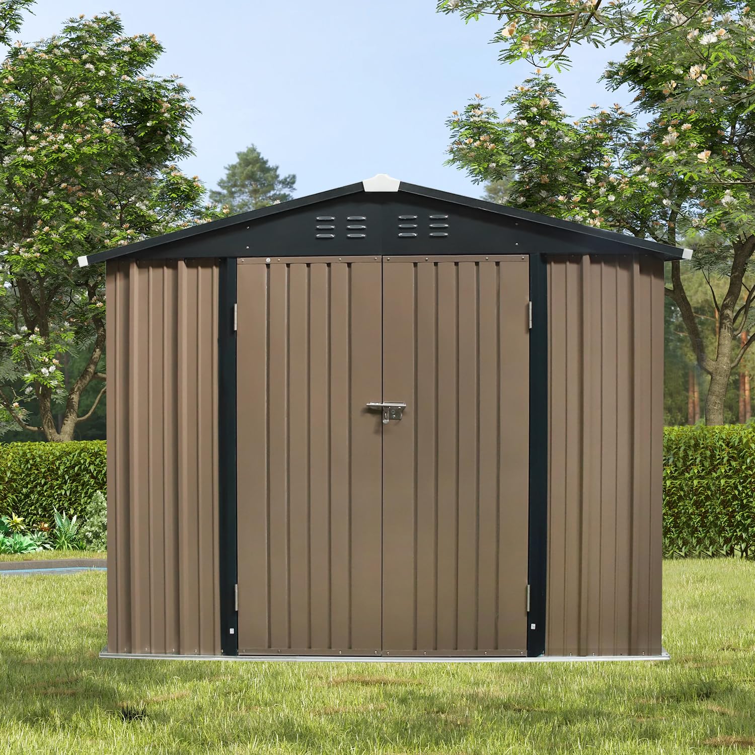 Panana Metal Garden Sheds Garden Storage Outdoor Metal House Utility ...