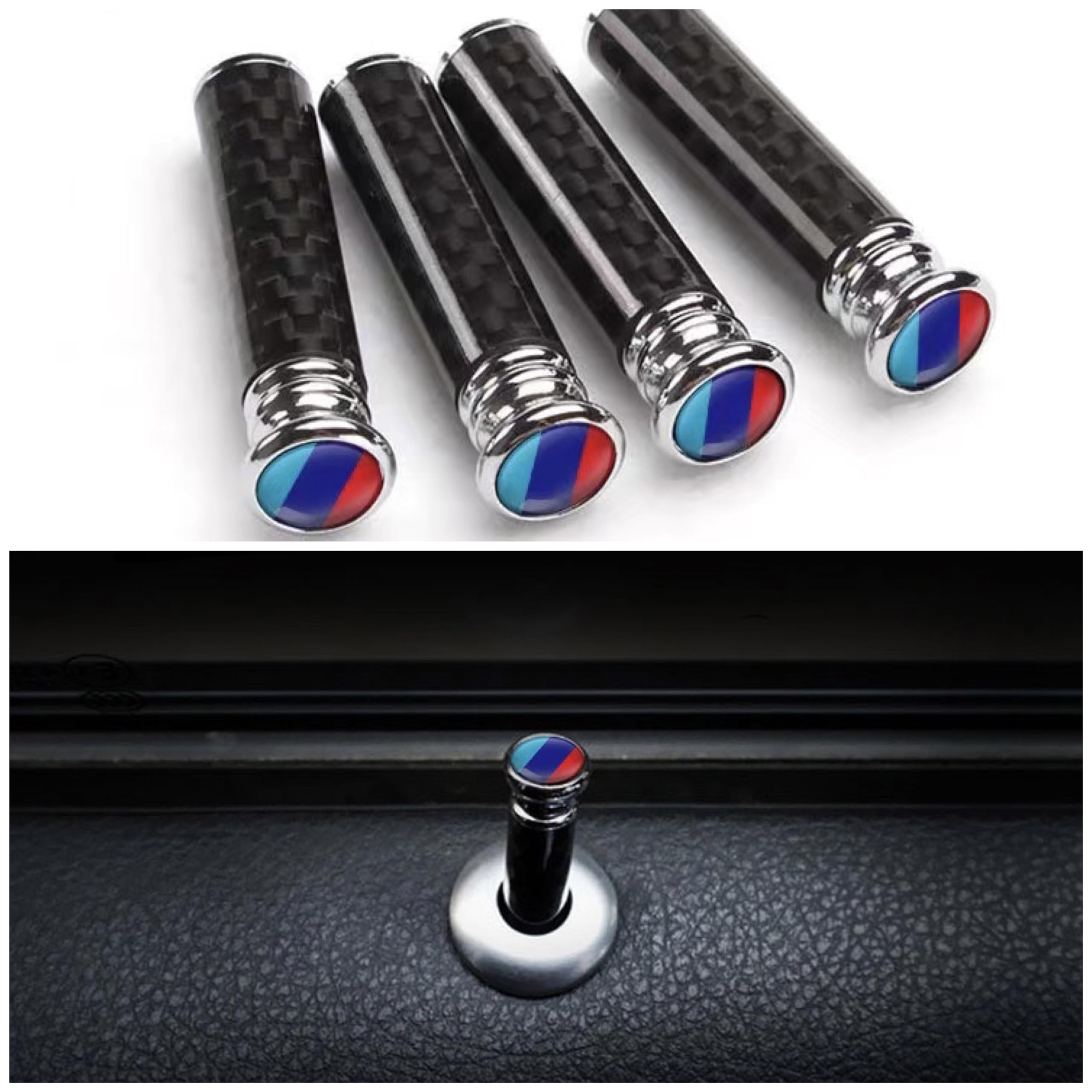 Amazon.com: Generic 4 Pcs Car Door Lock Knobs Carbon Fiber Door Lock ...