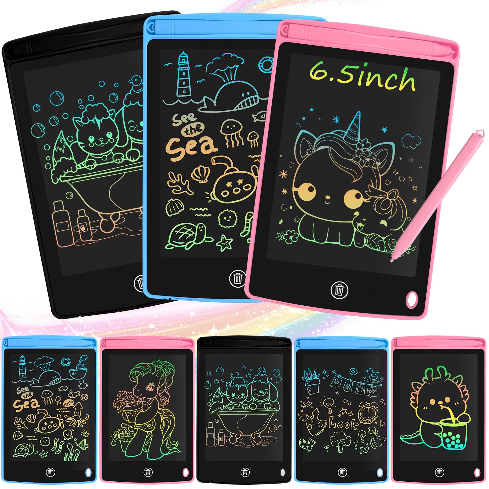 Amazon.com: Shyflpopo 8 Pack LCD Writing Tablets for Kids, Colorful ...