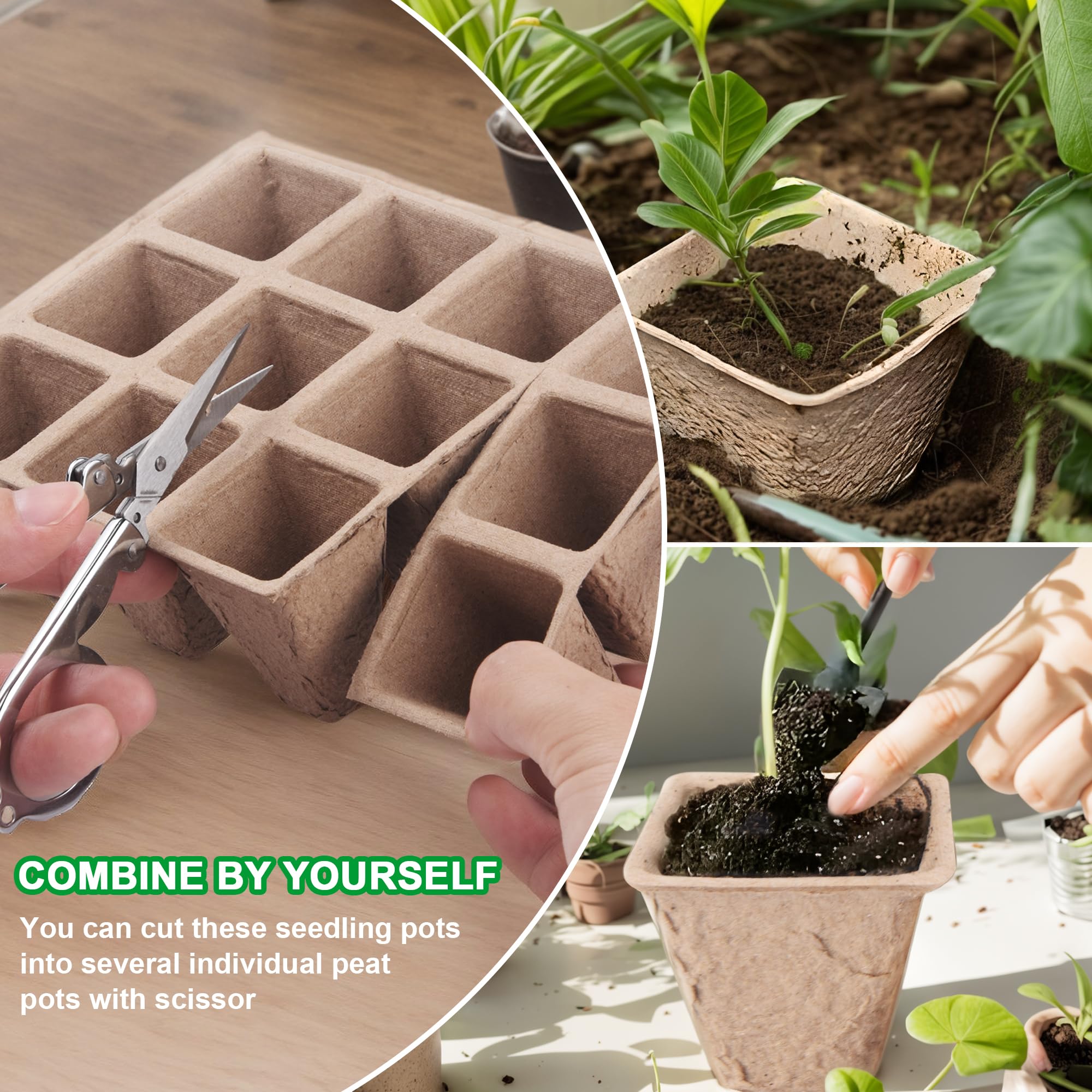 Snapklik.com : 240 Cells Peat Pots Seed Starter Trays, 20 Pack ...