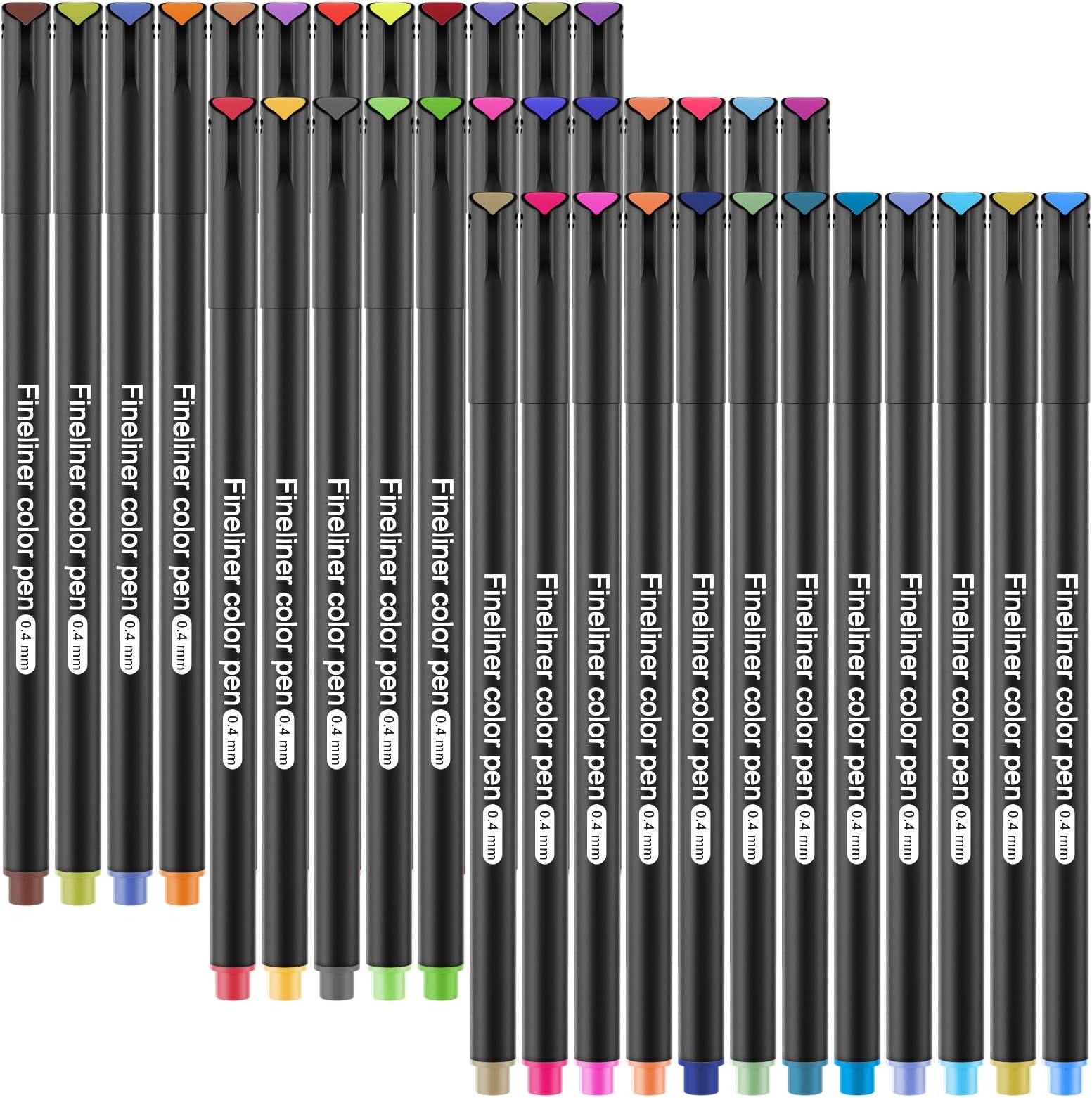 GOLDGE Fineliner Pens, 36-Colors Fine Point Pens Set with 0.4mm Fine ...
