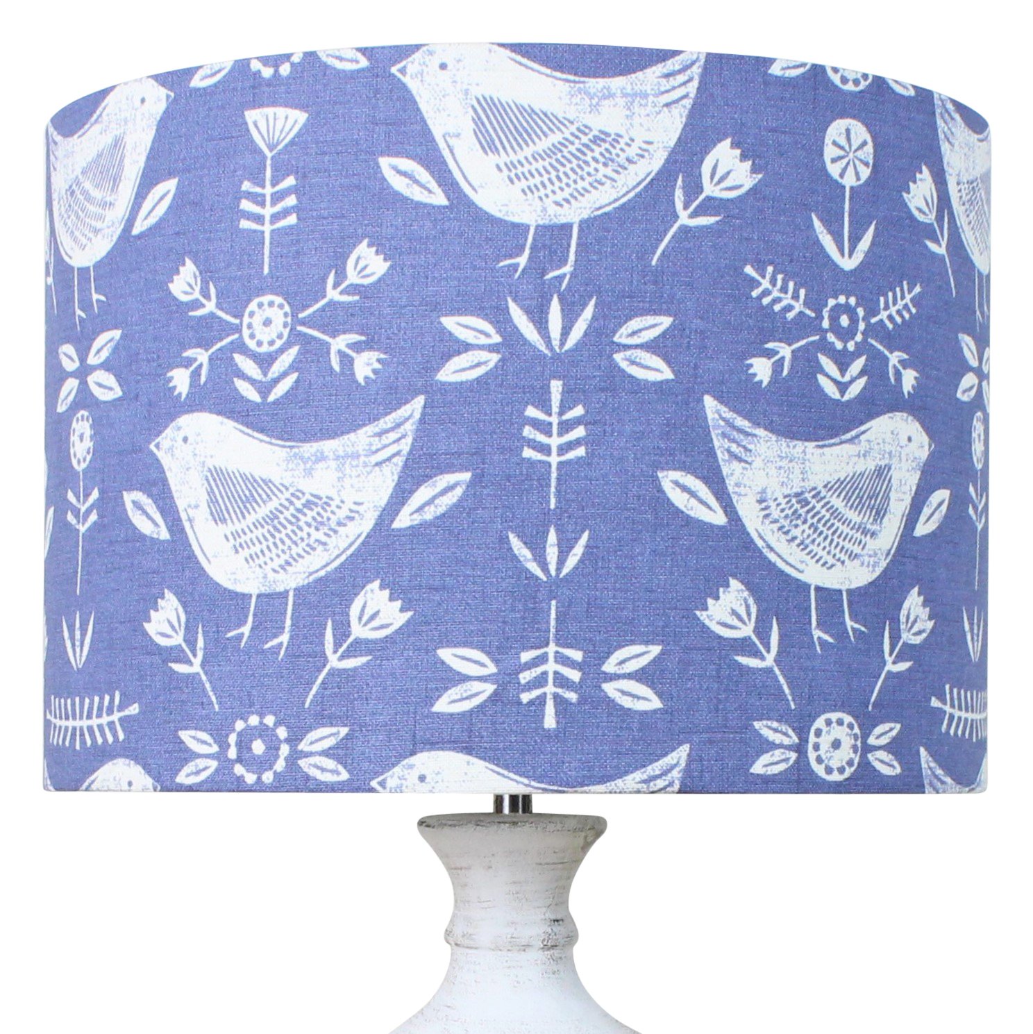 Grey Narvik Birds Scandi Scandinavian Drum Lampshade Lightshade (20 cm ...