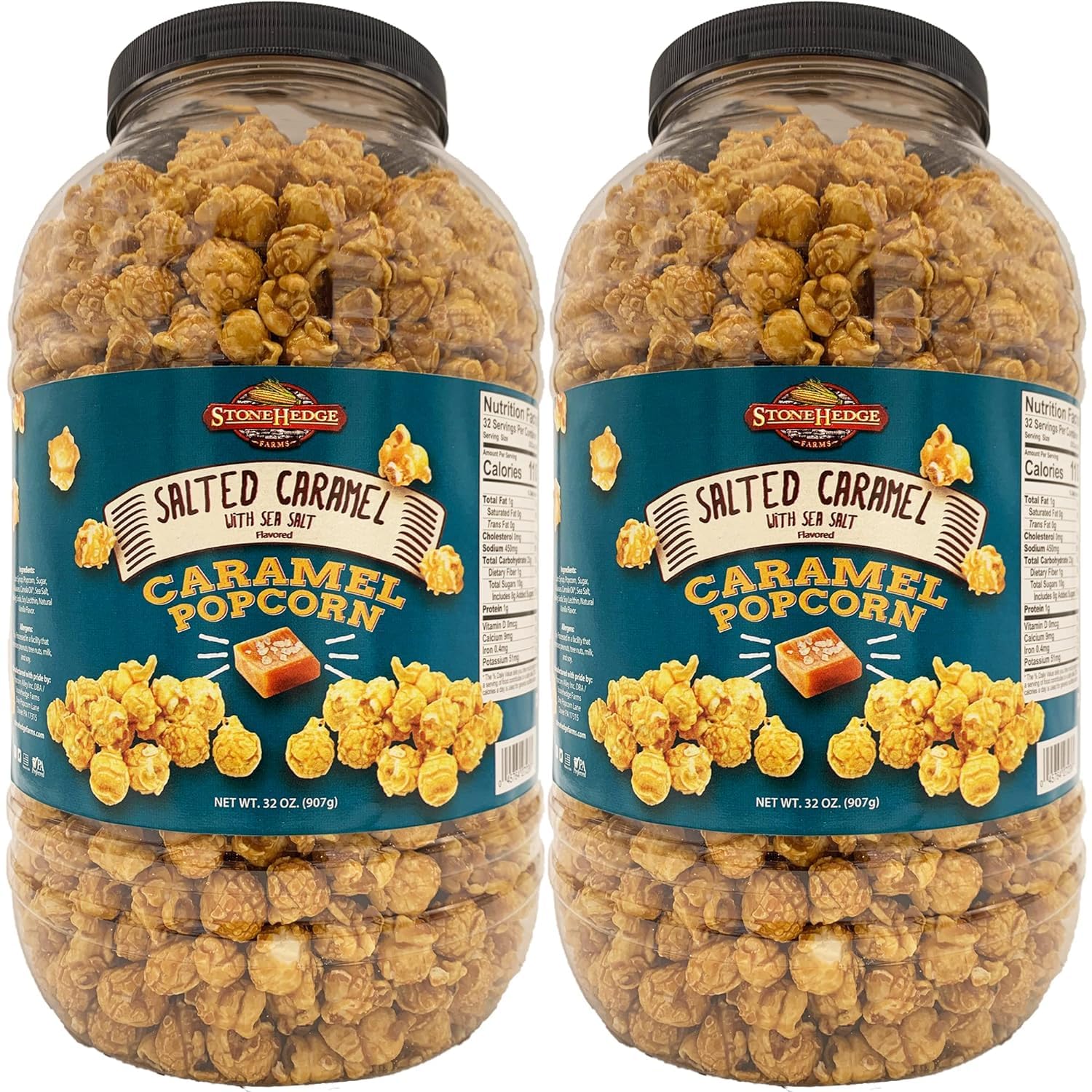 Amazon.com: Stonehedge Farms Salted Caramel Flavored Popcorn Barrel - 2 ...