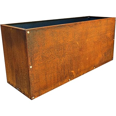Amazon.com : DIY CARTEL Corten Steel Rectangular Planter Box | Modern ...